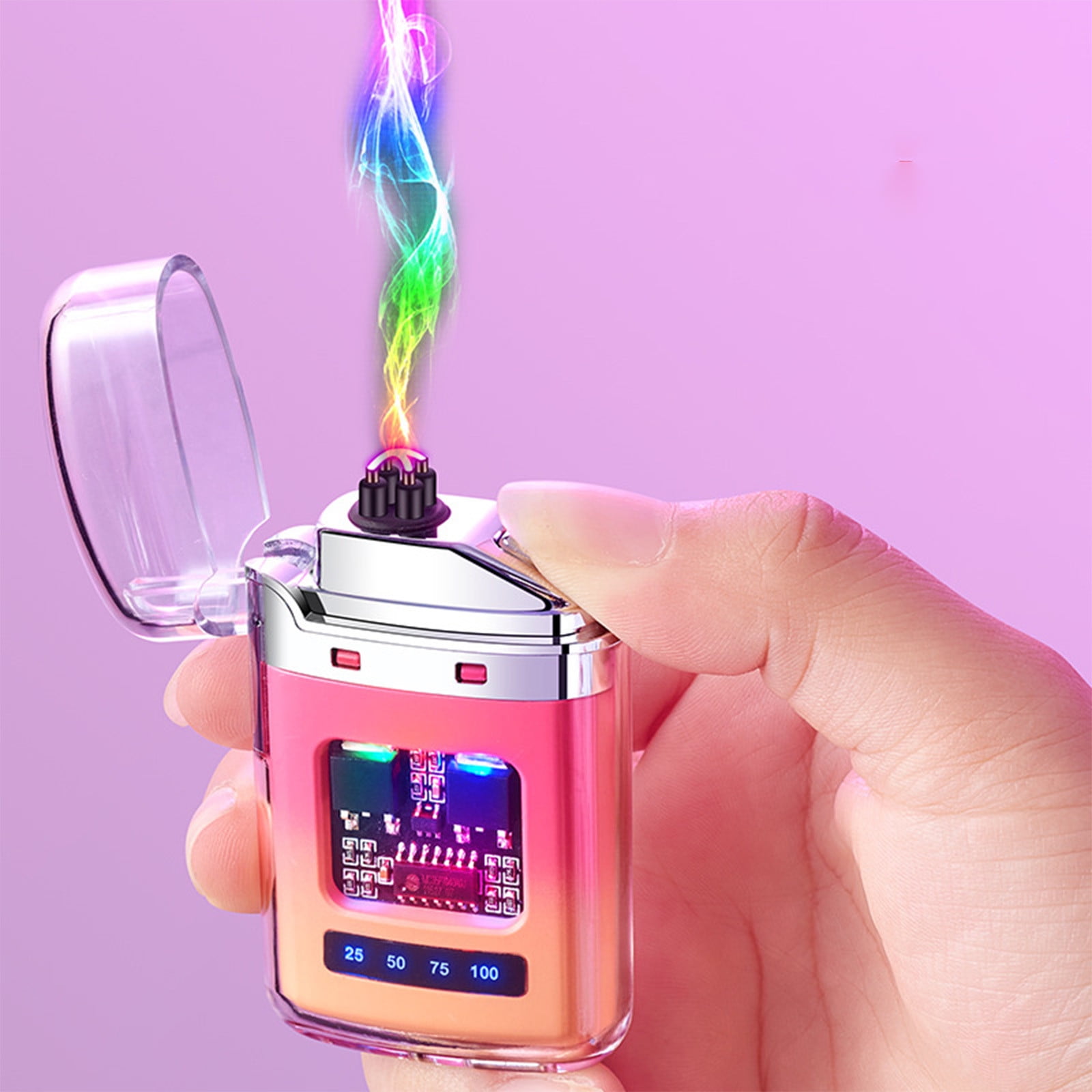 Herrklp Electric Lighter, Electric Transparent Cool Lighter Windproof ...