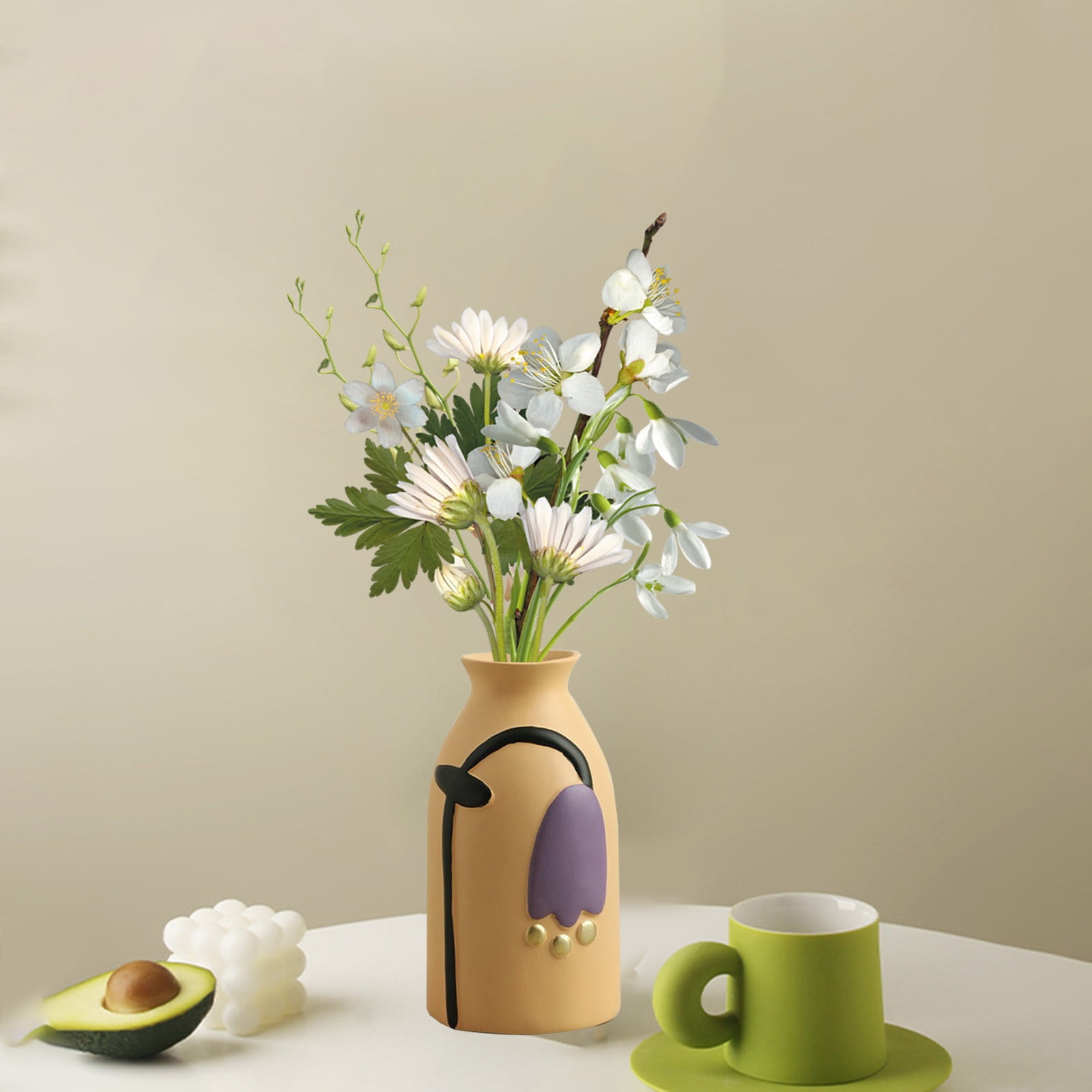 Herrklp Home Decor Painted Ceramic Bottle Clashing Color Painting ...