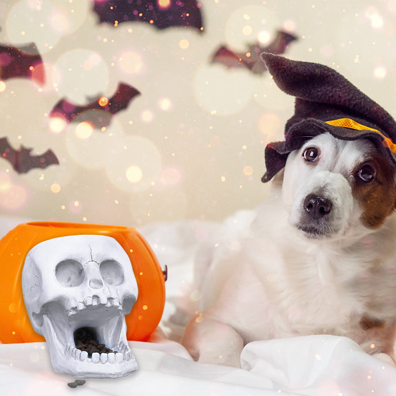 Herrklp Resin Skull Feeder Base Can Hang Indoor And Outdoor Automatic ...