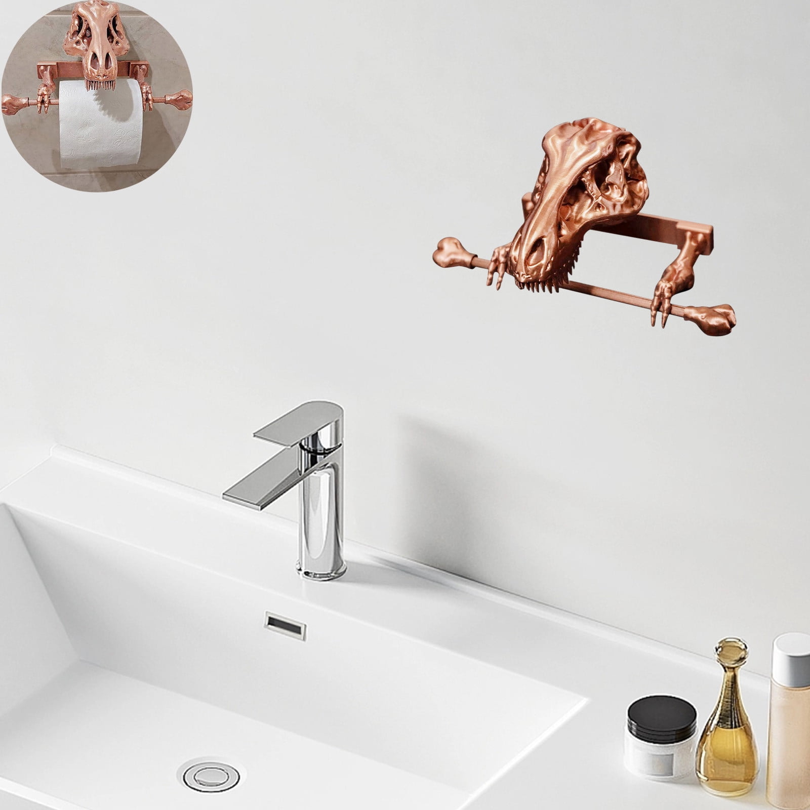 Herrklp Towel Rack, Dinosaur Paper Towel H Older Skeleton Toilet Paper ...