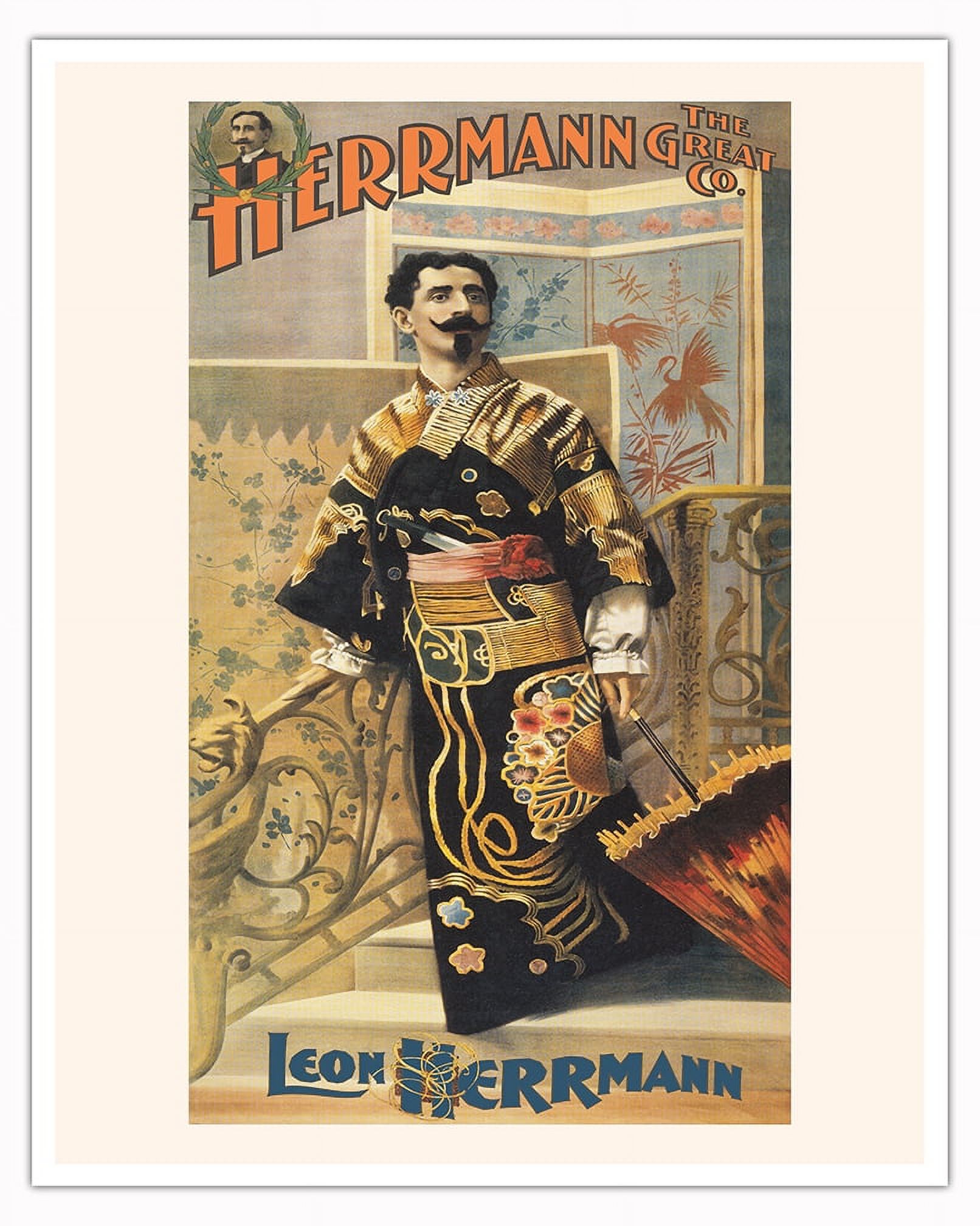 Herrmann the Great - Leon Herrmann - Vintage Magic Poster c.1897 - Fine ...