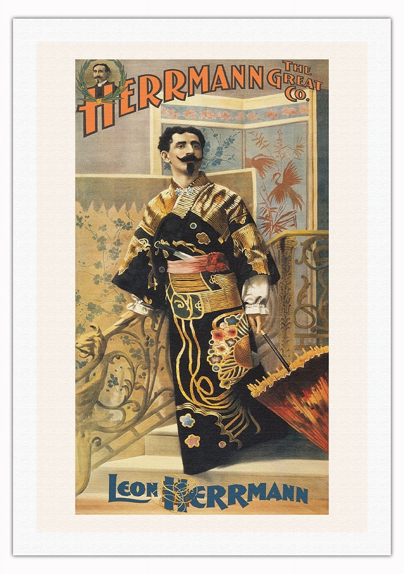 Herrmann the Great - Leon Herrmann - Vintage Magic Poster c.1897 - Fine ...