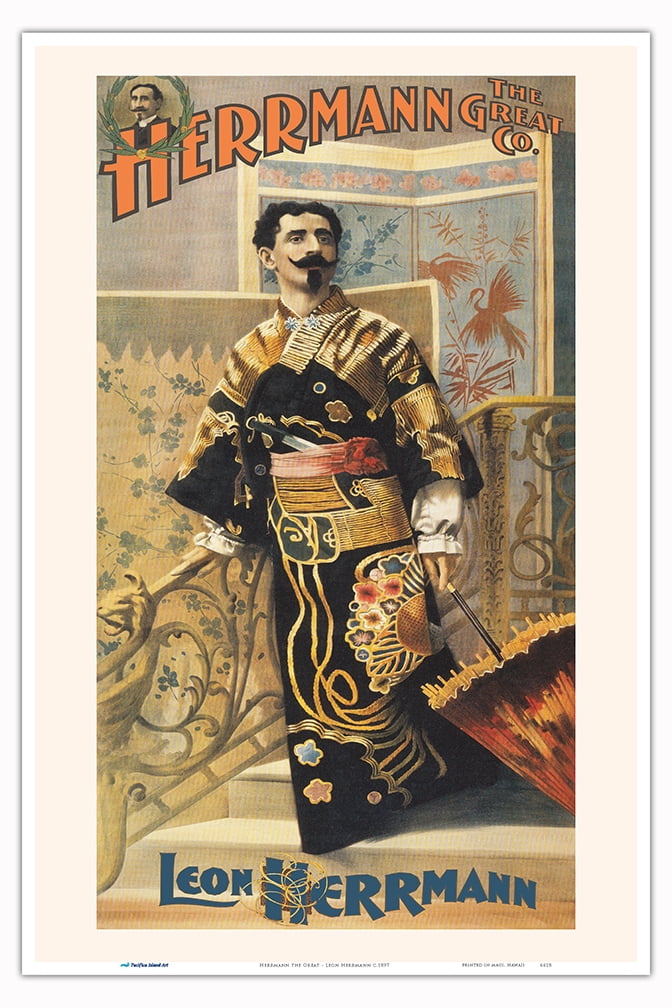 Herrmann the Great - Leon Herrmann - Vintage Magic Poster c.1897 ...