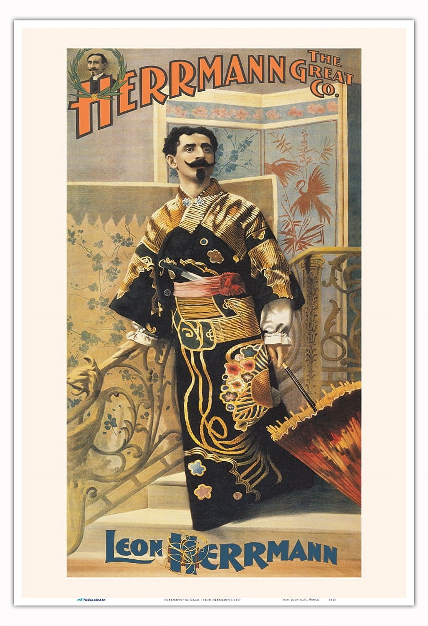 Herrmann the Great - Leon Herrmann - Vintage Magic Poster c.1897 - Master Art Print (Unframed ...