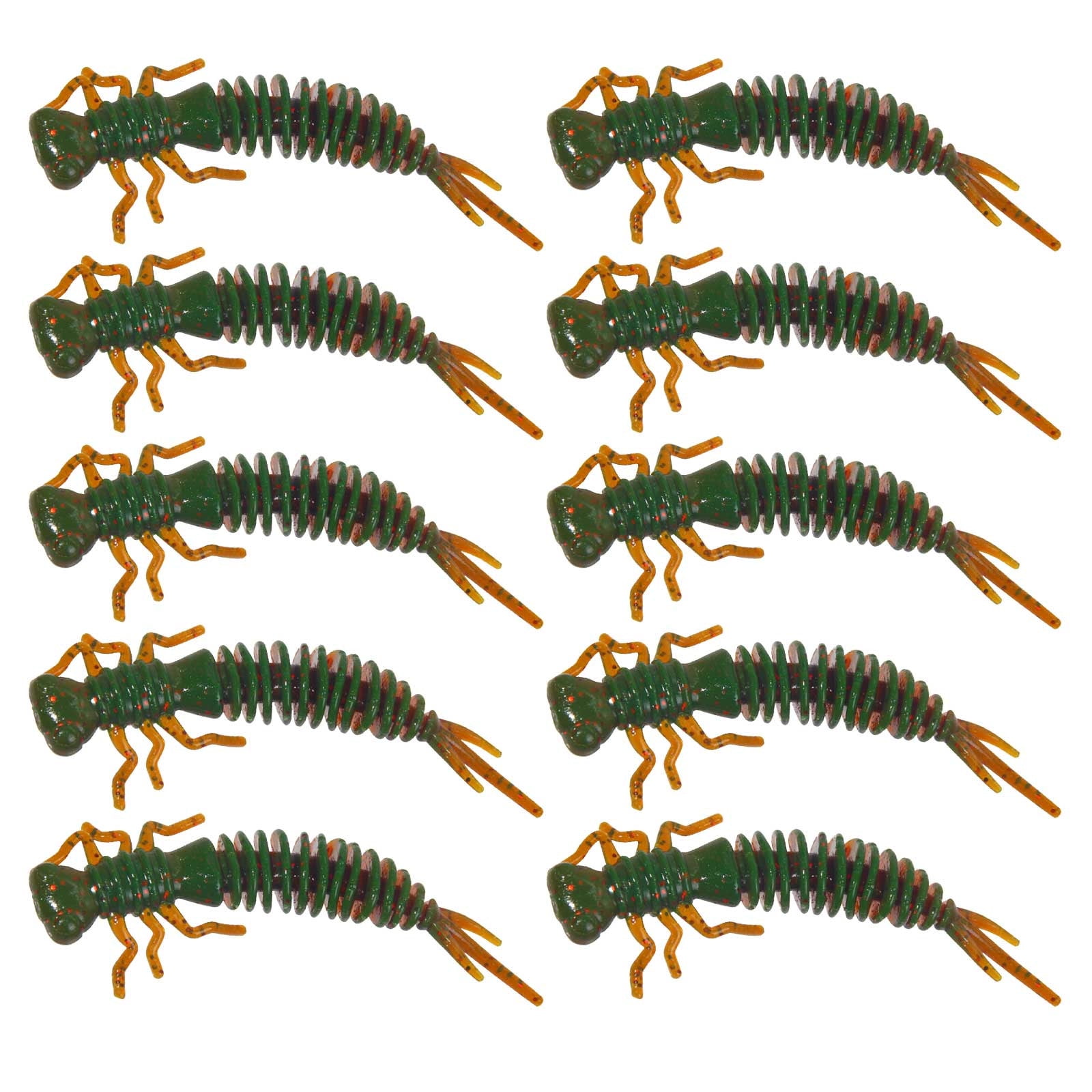 Herrnalise 10PCs Dragonfly Larva Soft Silicone Fishing Lures for Bass ...