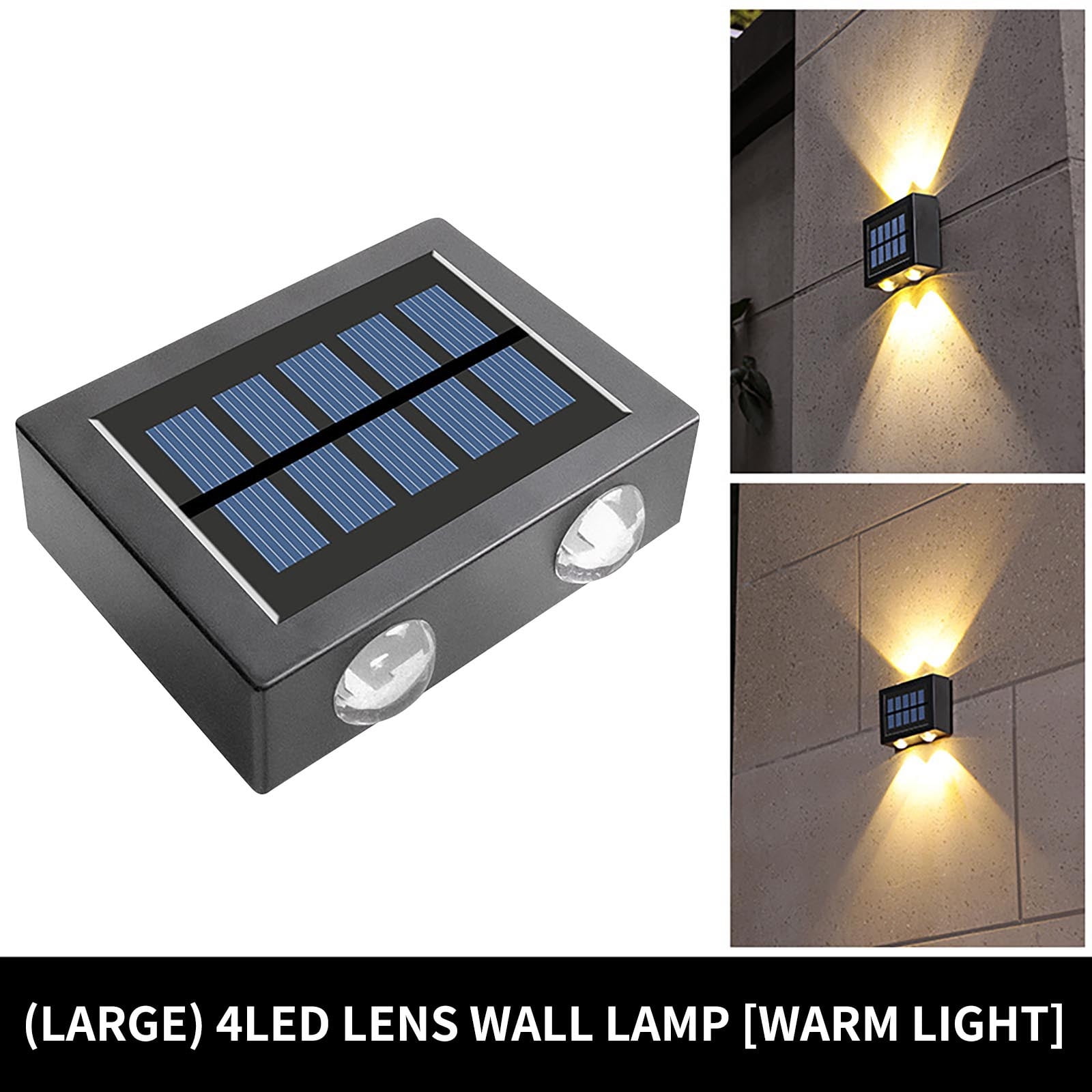 Herrnalise 2 LED Solar Wall Light UP and Down Illuminate Outdoor ...