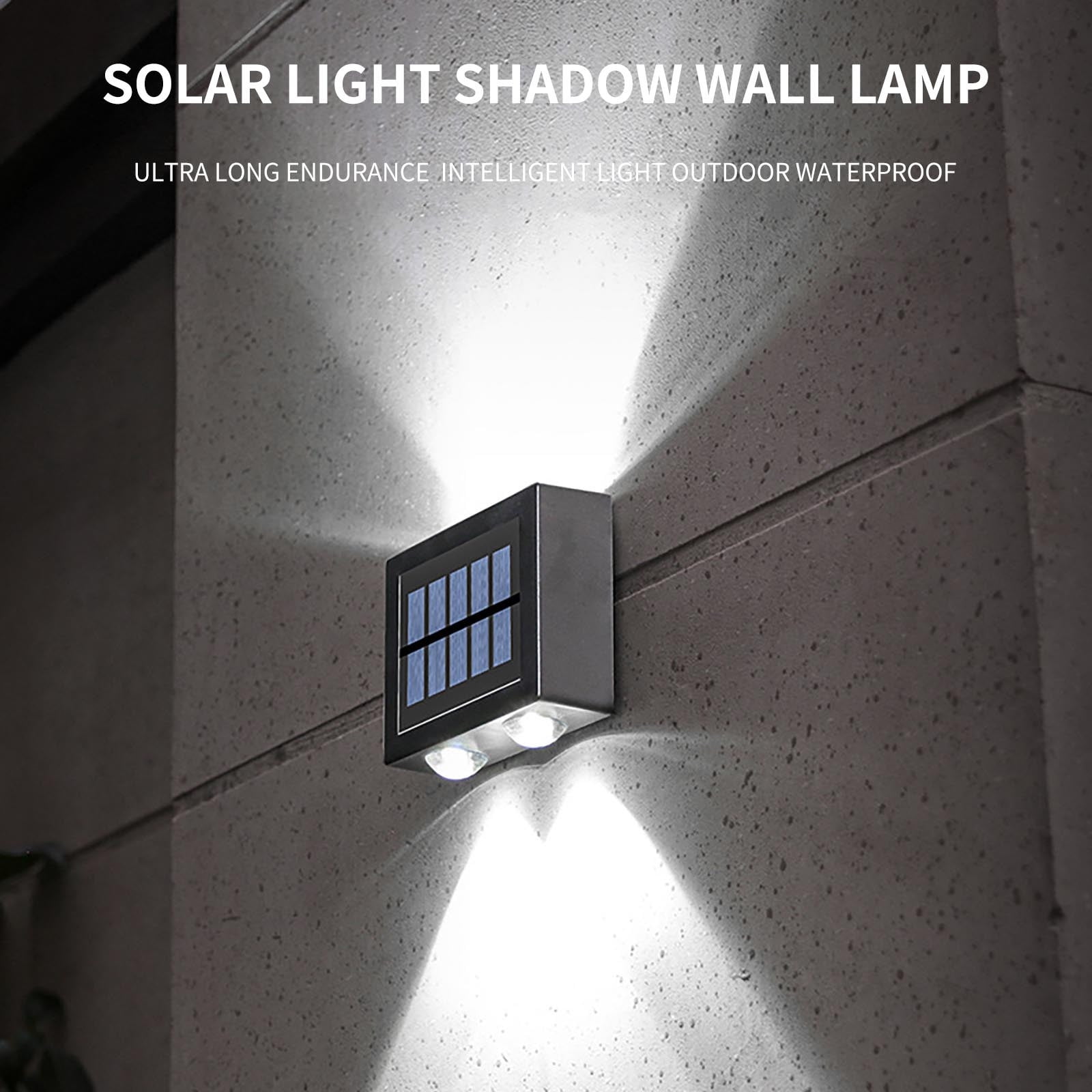 Holloyiver 2 LED Solar Wall Light UP and Down Illuminate Outdoor ...