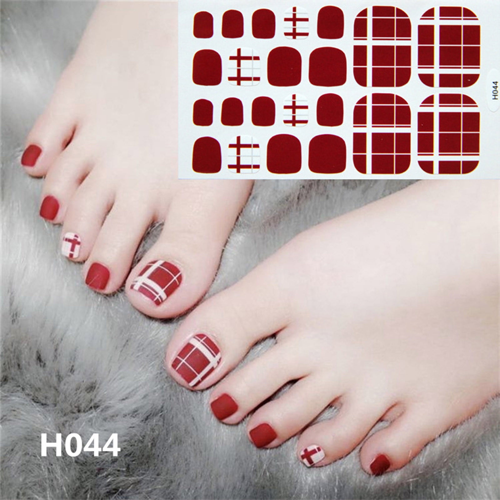 Herrnalise 22 Sheets Foot Nail Wraps Sticker Full Wraps Toenail Polish ...