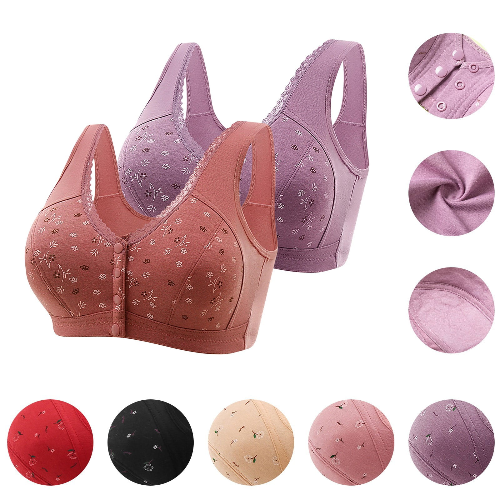 Herrnalise 2PC Daisy Bras for Older Women, 2024 Summer Comfortable ...
