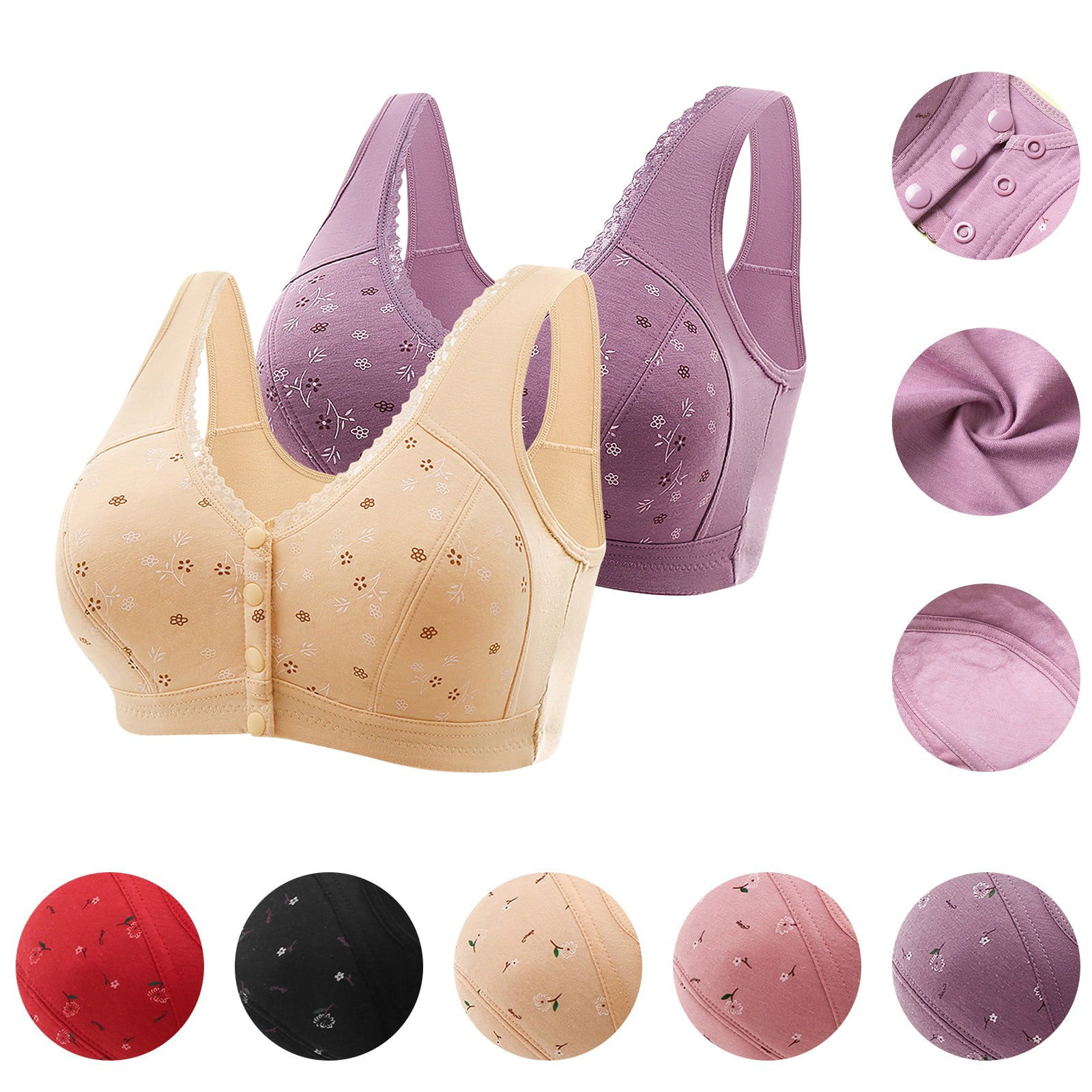 Herrnalise 2PC Daisy Bras for Older Women, 2024 Summer Comfortable ...