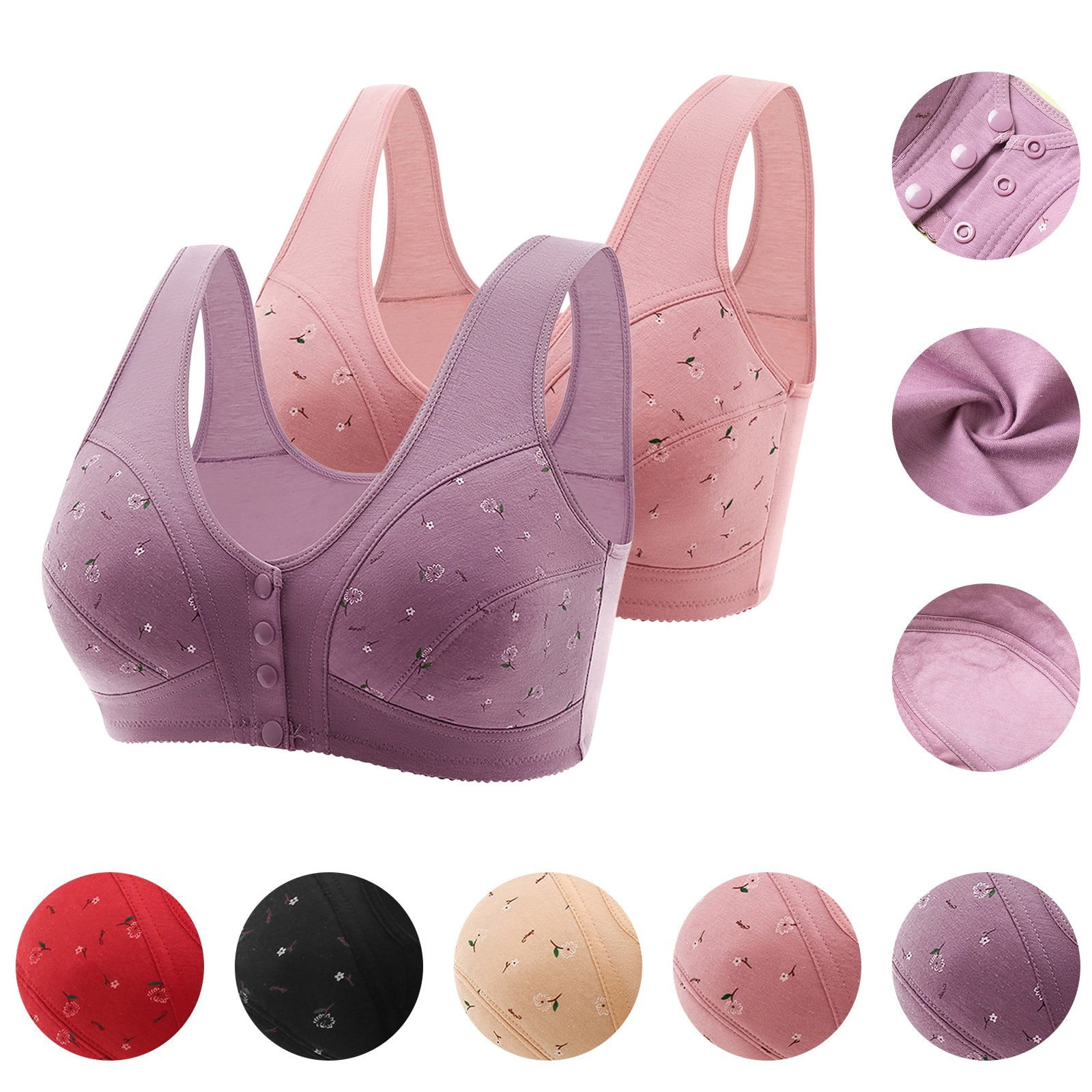 Herrnalise 2PC Daisy Bras for Older Women, 2024 Summer Comfortable ...
