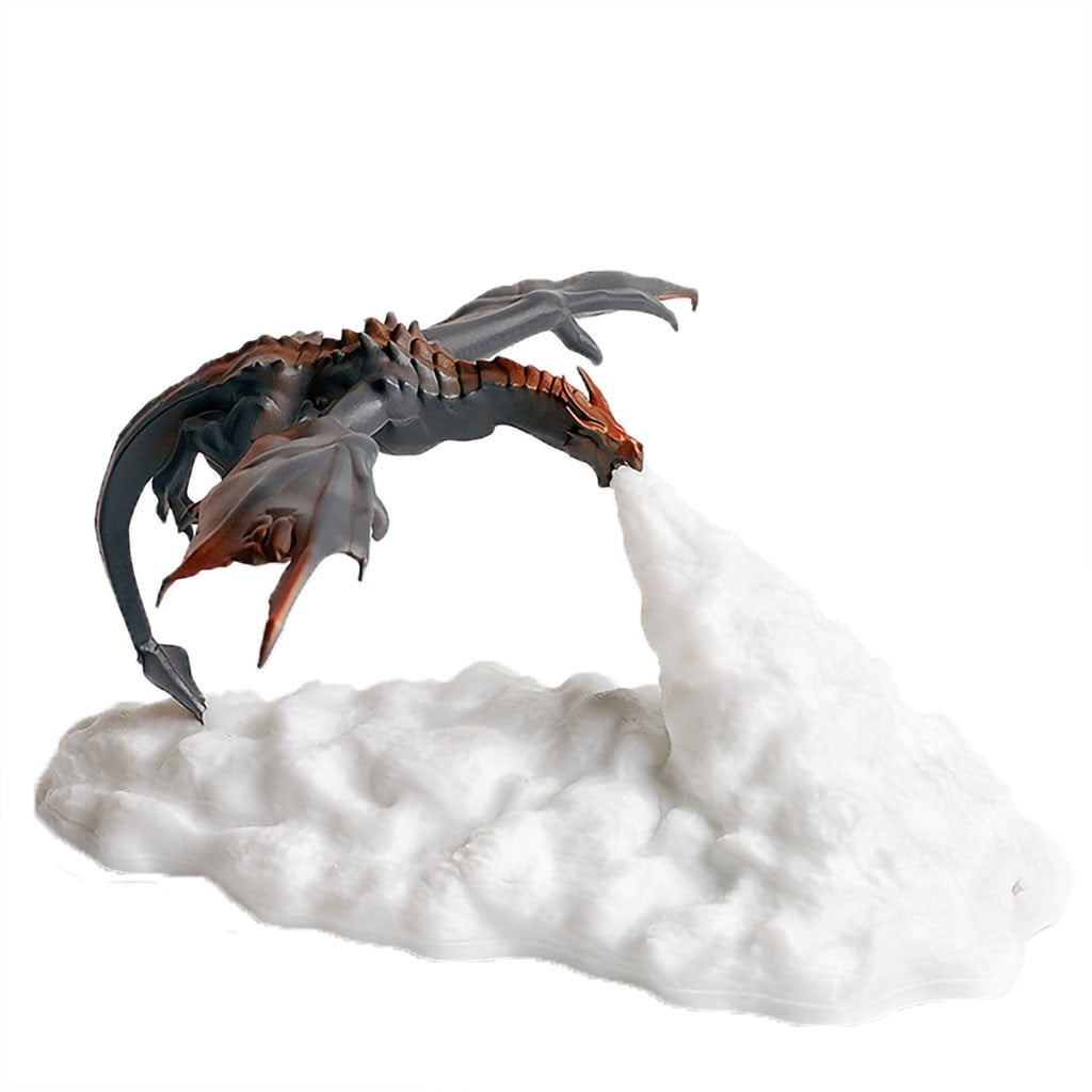 Herrnalise 3D Printed Volcano Dragon Lamps,Fire Dragon Lamp Light Moon ...