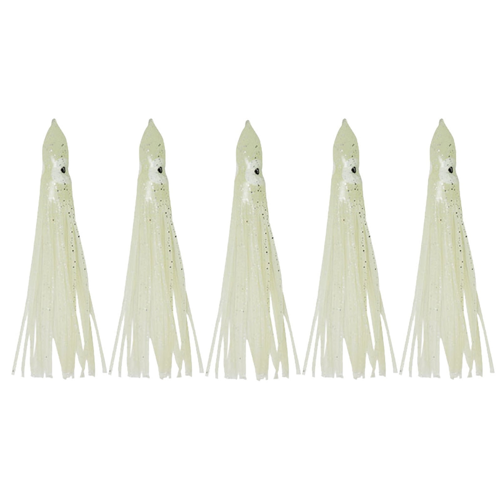 Herrnalise 5PC Fishing Squid Skirts Octopus Lures, Glow Soft Plastic Fishing Bait Trolling Lure ...