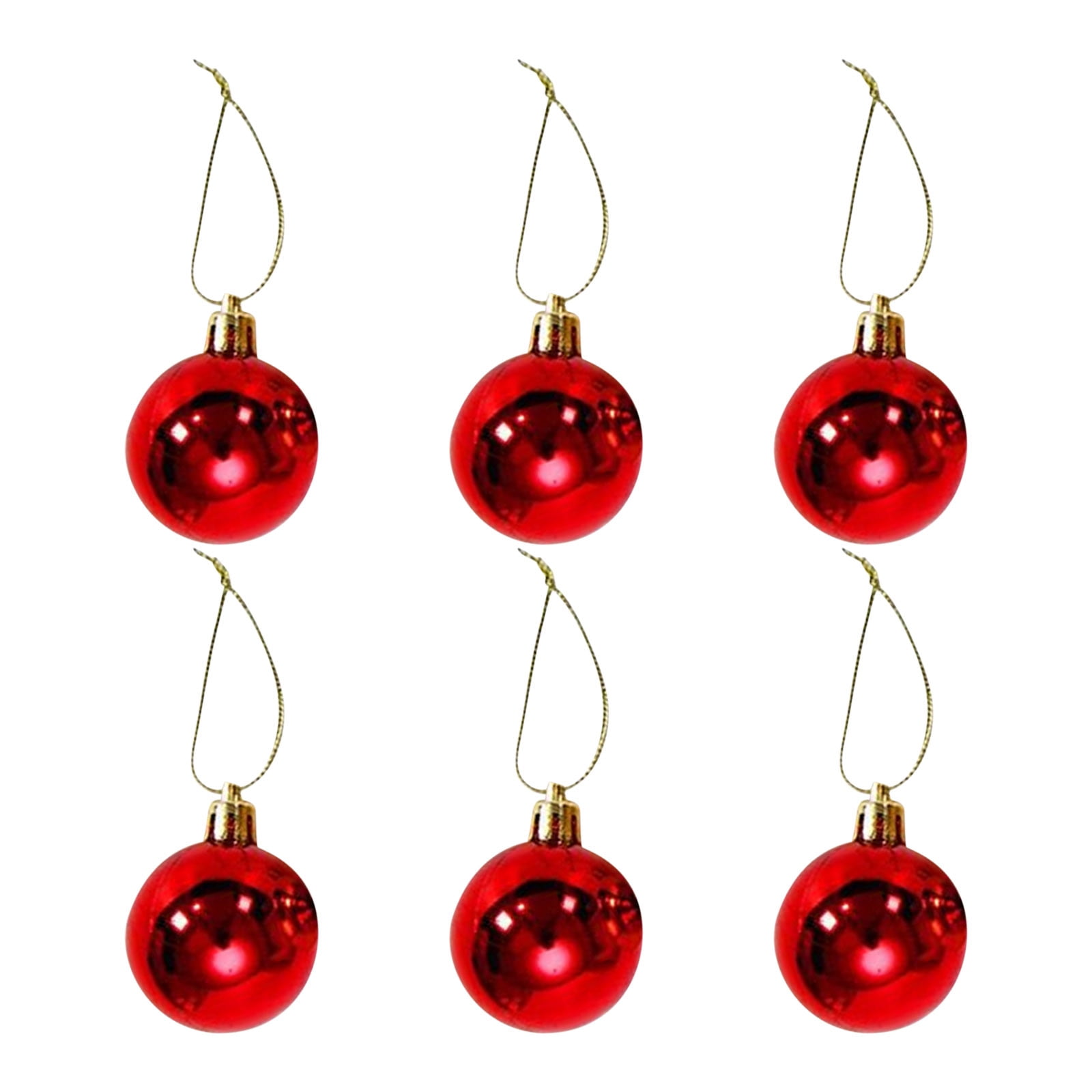 Herrnalise 6 Pcs 3.5 In Christmas Balls with Rope Shiny Looking Glass ...