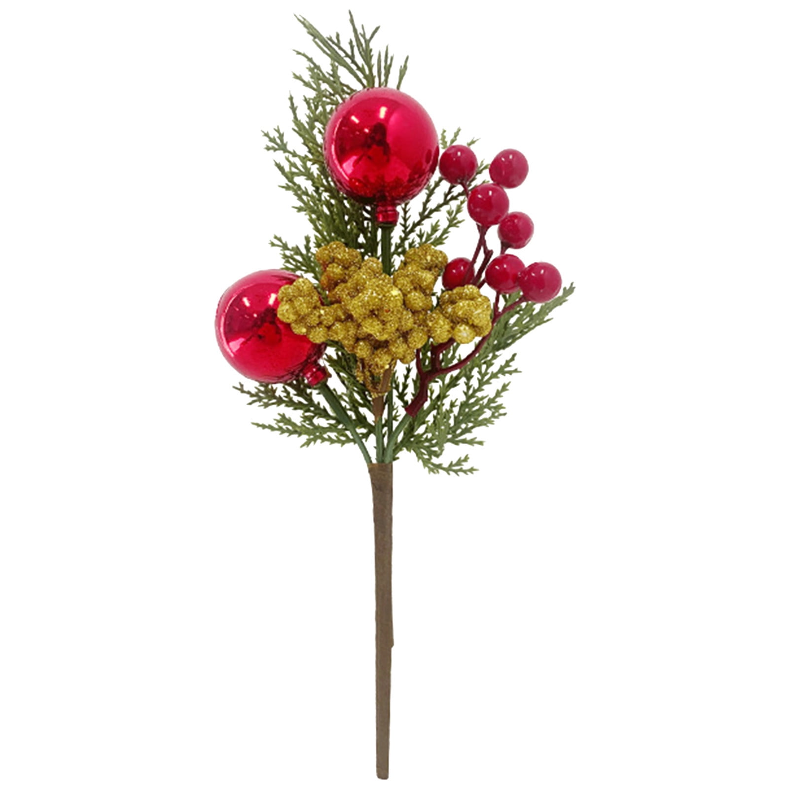 Herrnalise Artificial Christmas Picks Assorted Faux Pine Picks Red ...