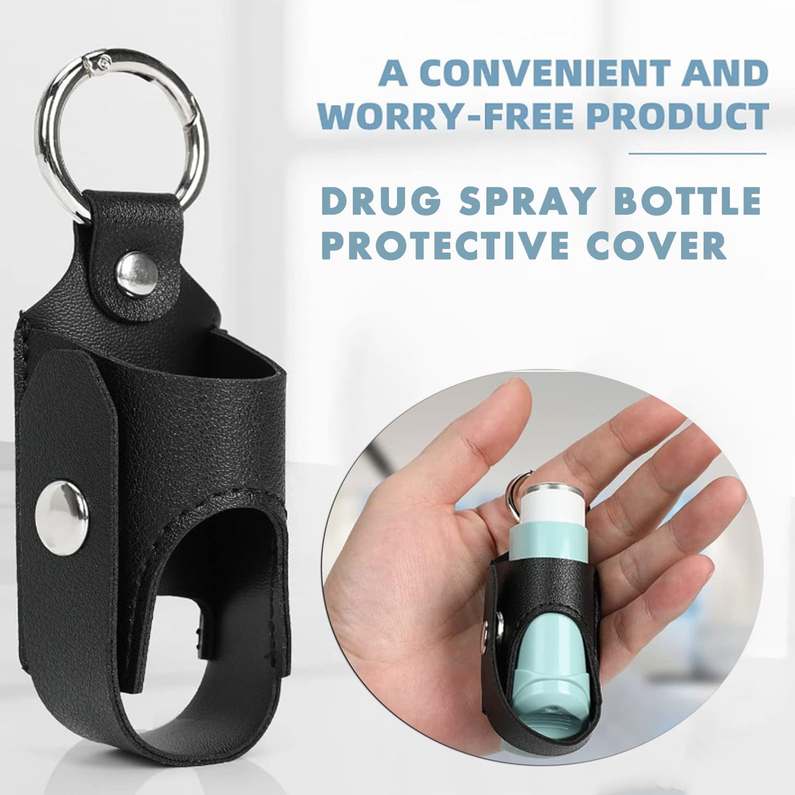 Gpaecead Asthma Inhaler Holder PU Leather Protective Travel Handy Mini ...