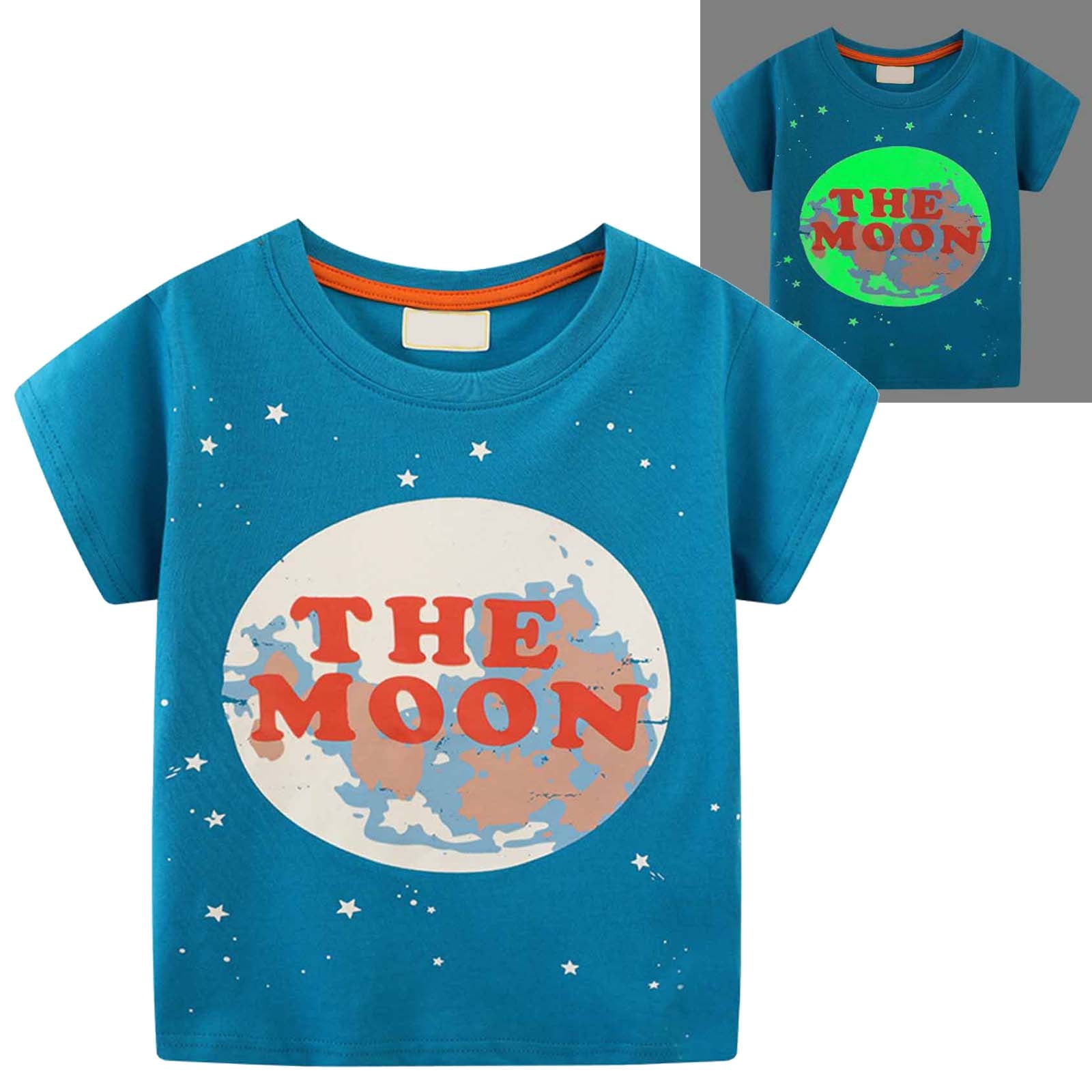 Herrnalise Baby Boy 3D Pattern Short Sleeve Moon Printed Round Neck ...