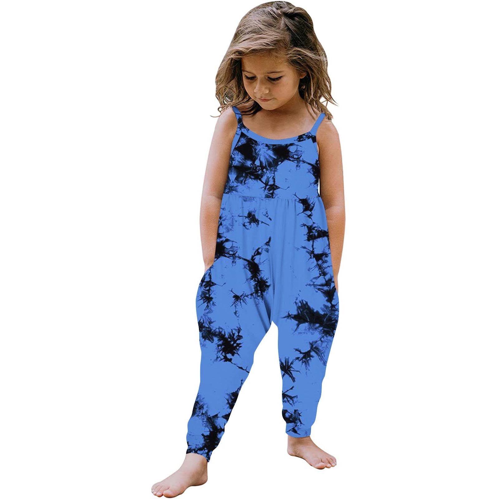 Herrnalise Baby Cute Summer Jumpsuits for Girls Kids Backless Harem ...