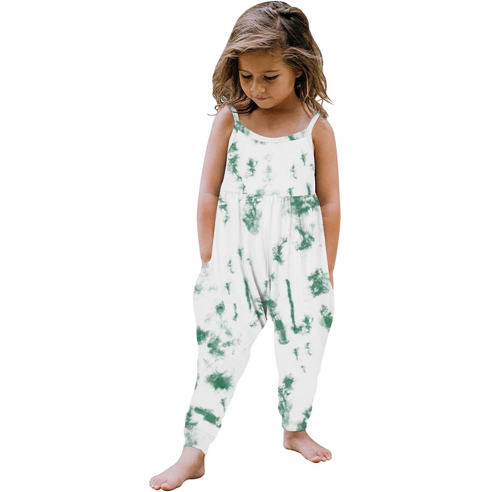 Herrnalise Baby Cute Summer Jumpsuits for Girls Kids Backless Harem ...