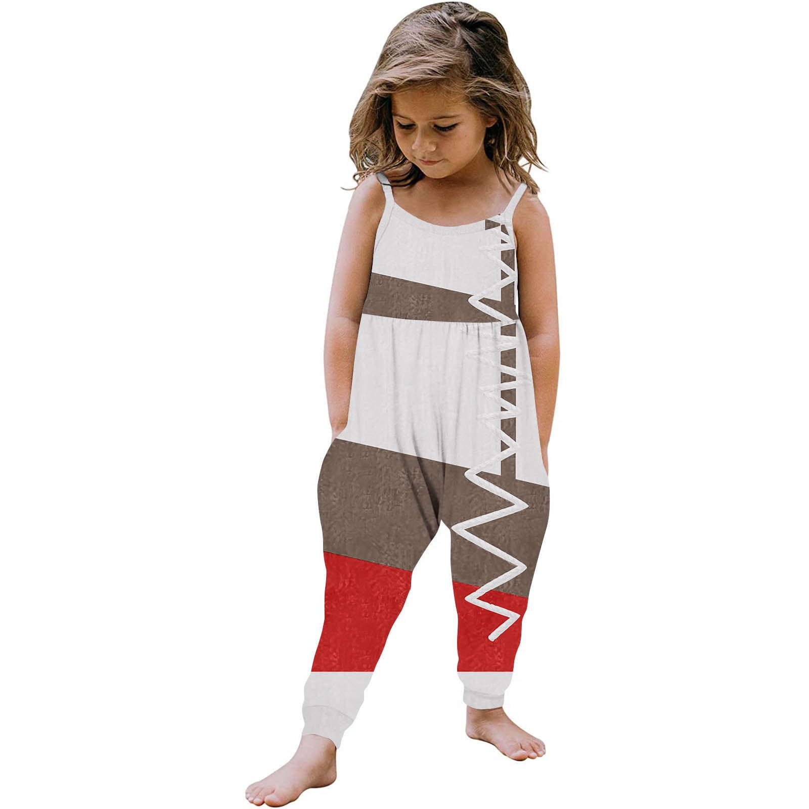 Herrnalise Baby Cute Summer Jumpsuits for Girls Kids Backless Harem ...