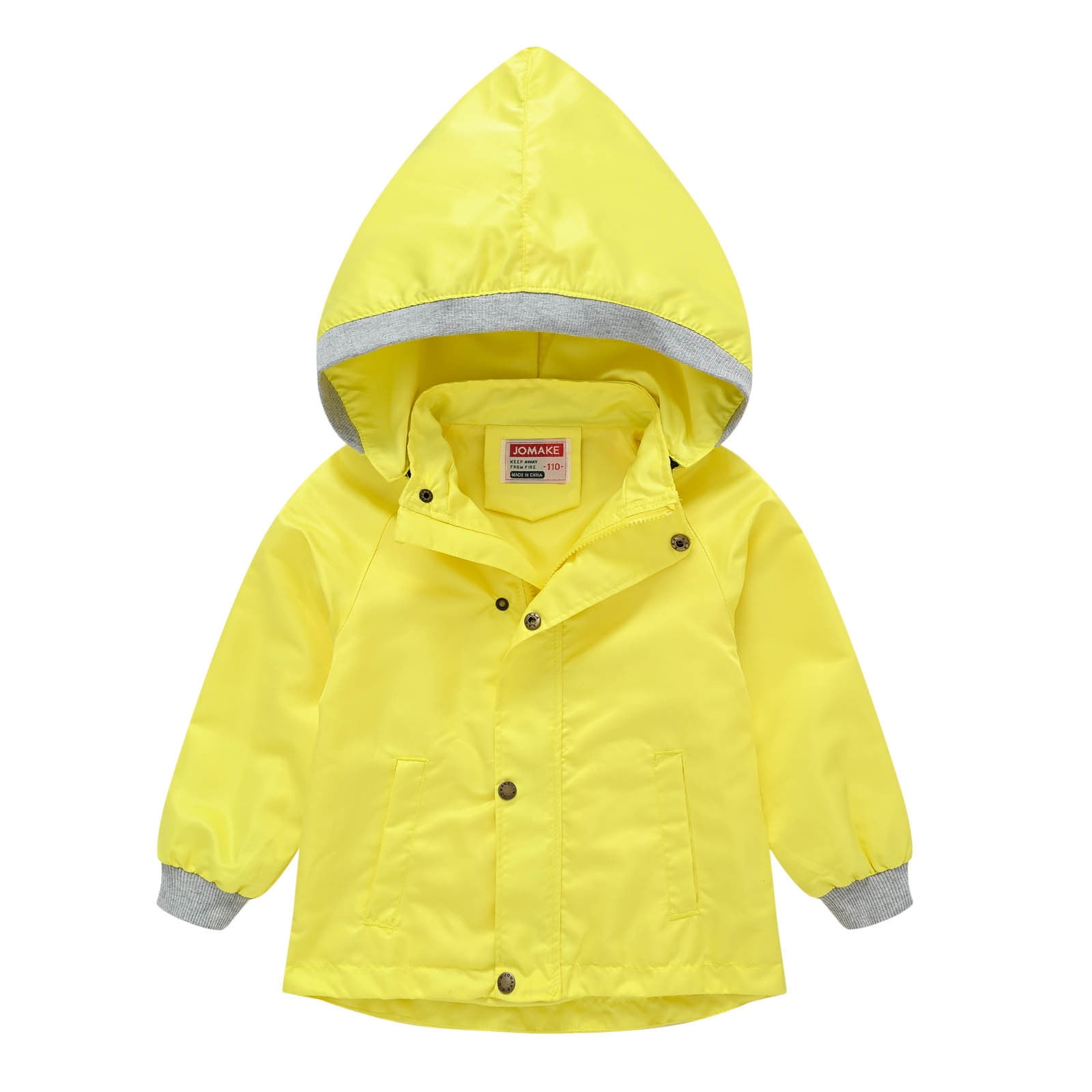Herrnalise Baby Pure Color Autumn Children's Windbreaker Hat Detachable ...