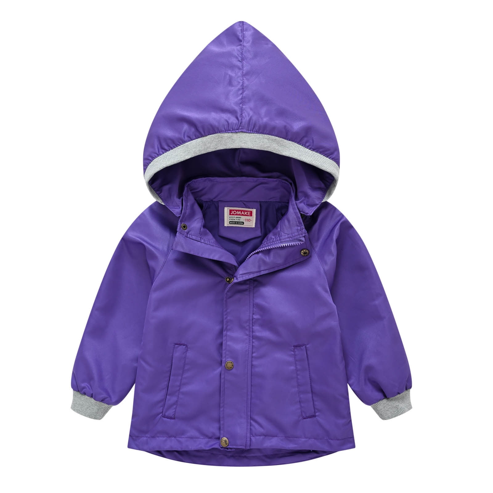 SDJMa Baby Pure Color Autumn Children's Windbreaker Hat Detachable Cute ...