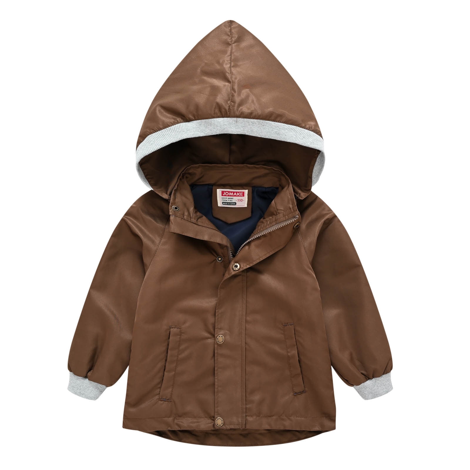 Herrnalise Baby Pure Color Autumn Children's Windbreaker Hat Detachable ...