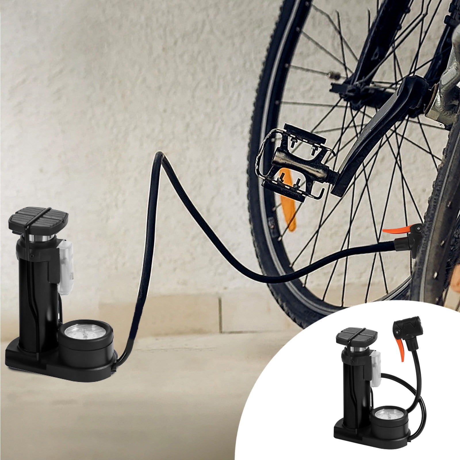 Herrnalise Bike Floor Foot Pump,Portable Air Pump Inflator Pump with ...