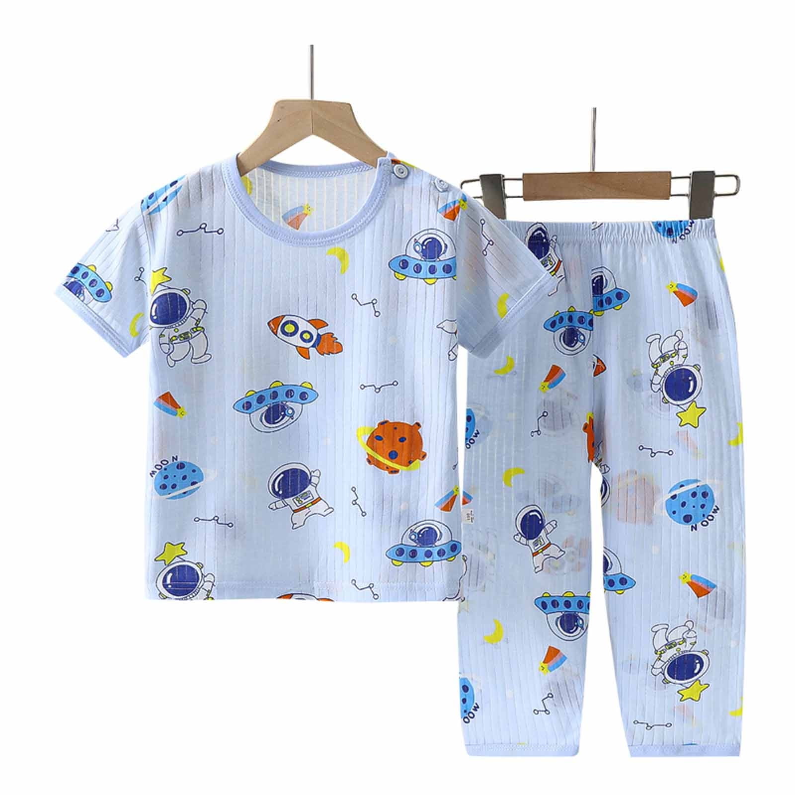 Herrnalise Cartoon Toddler Relaxed Fit Cotton Pajama Set, 2 Piece ...
