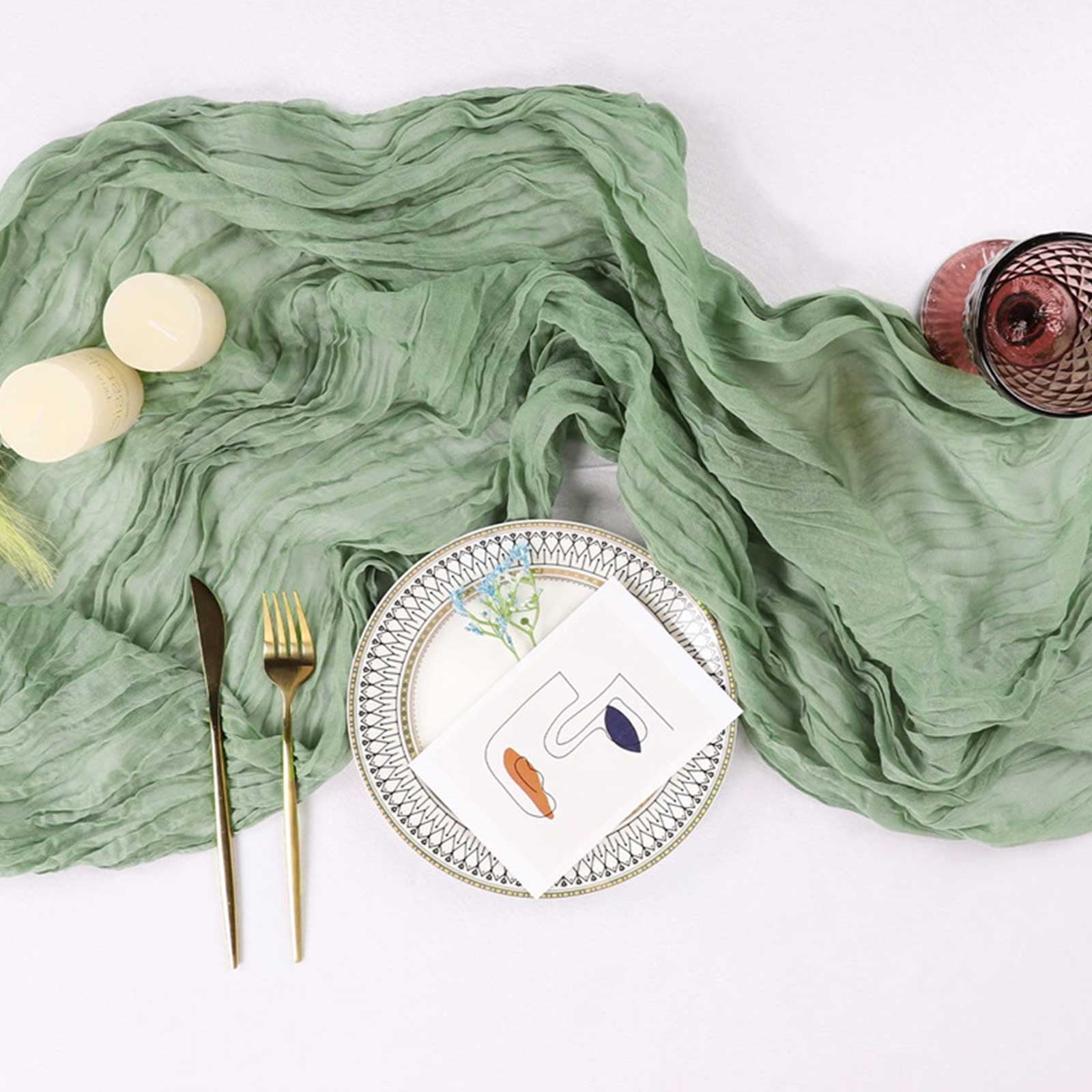 Herrnalise Cheesecloth Table Runner 9.85 Ft Boho Gauze Fabric Rustic ...