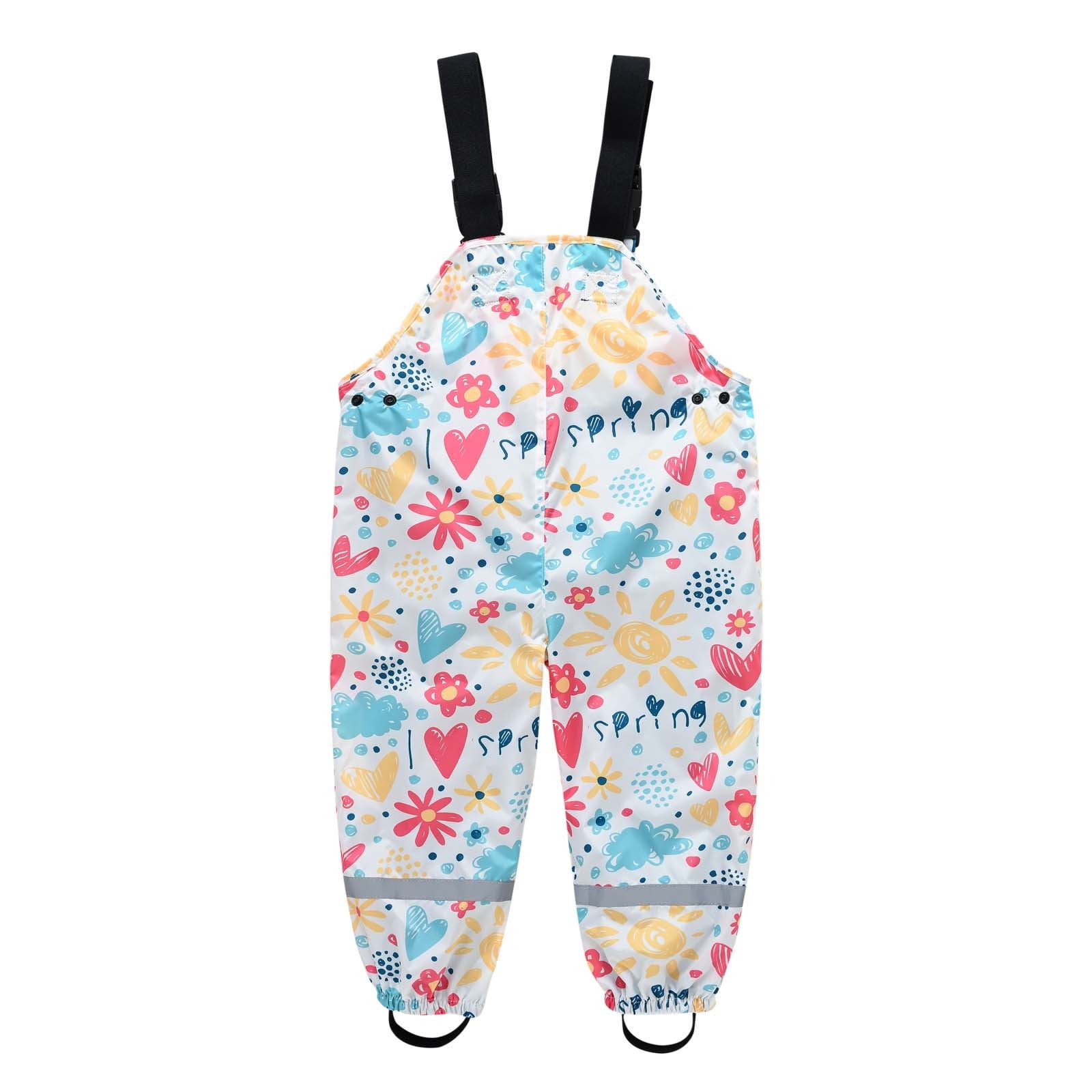 Herrnalise Child's Cartoon Sling Rain Pants For Baby Boys Girls Play ...