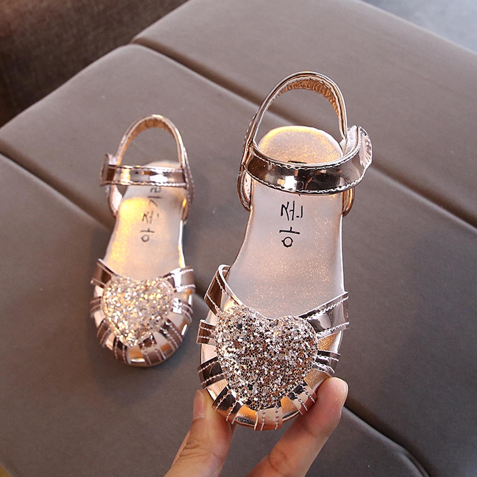 Herrnalise Children Kids Girls Sandals Princess Heart Hollow Cut-outs ...