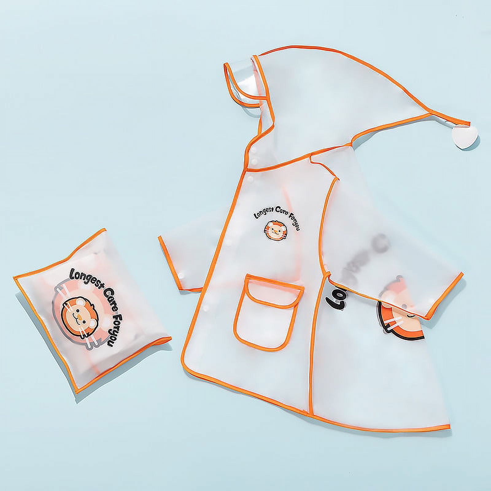 Herrnalise Children Transparent Cute Printed Raincoat Wearable ...