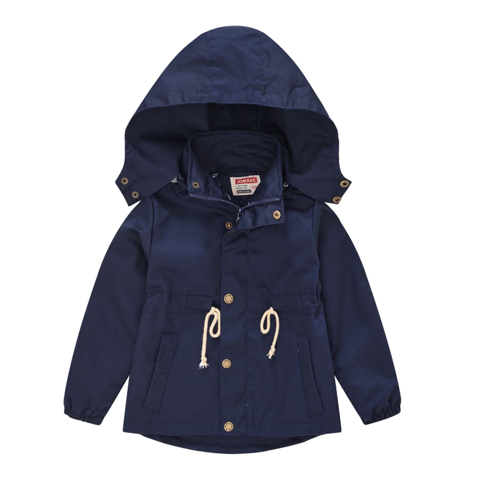 SDJMa Children's Boys Girls Waterproof Hooded Jacket Cotton Lining ...