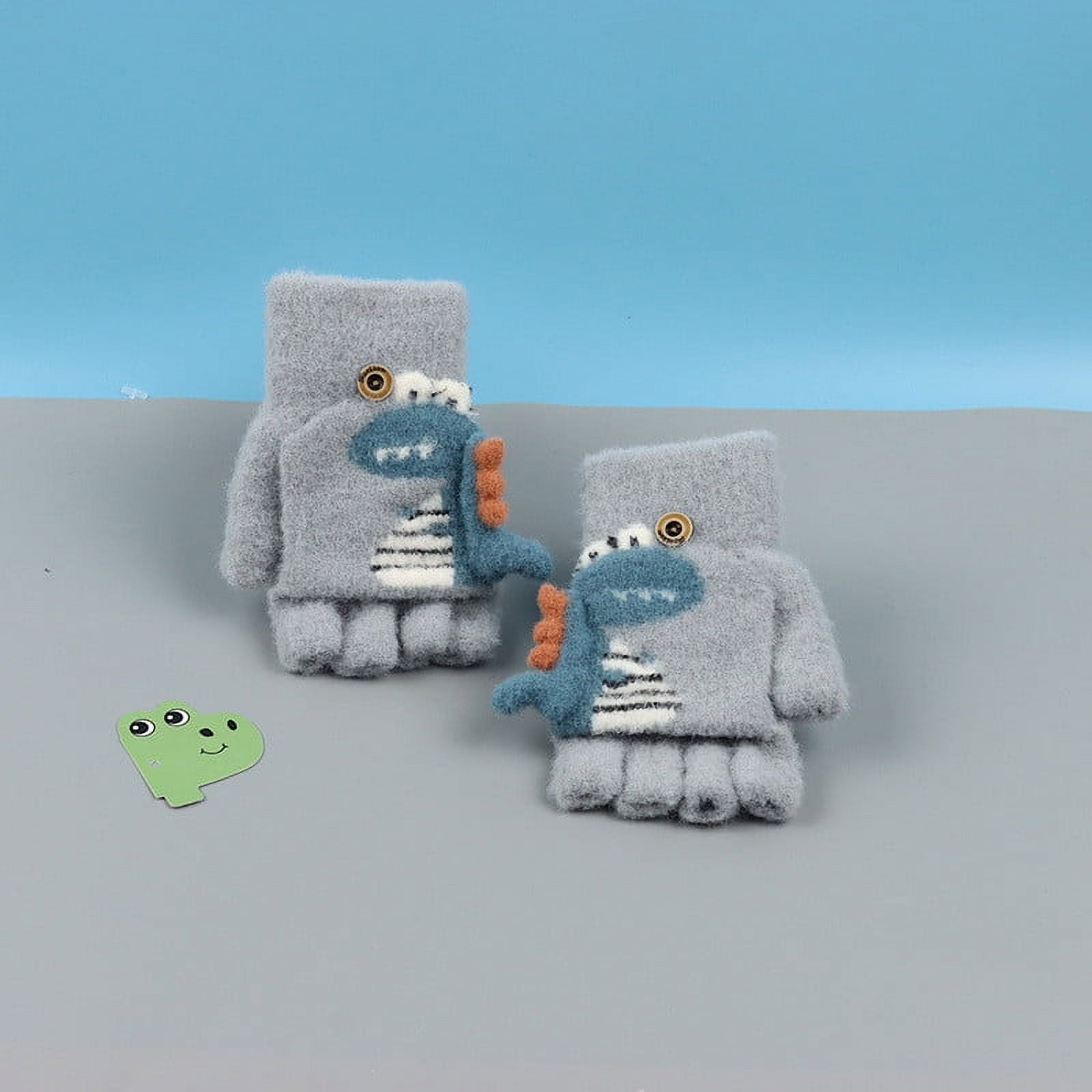 Herrnalise Children's Winter Flip Gloves Dinosaur Cute Cartoon Baby ...