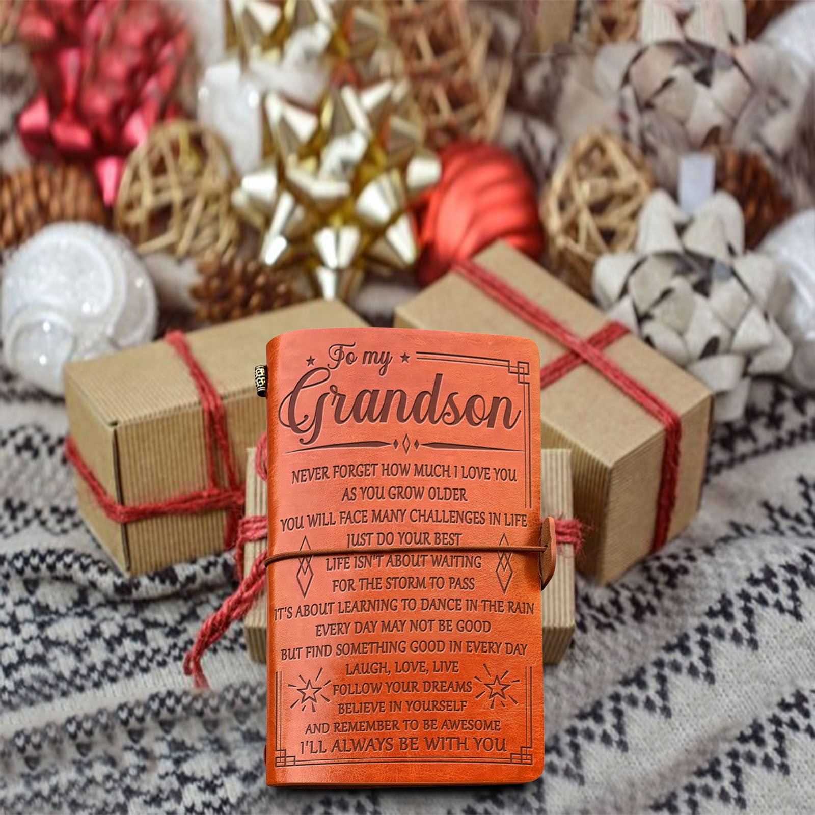 Herrnalise Christian Leather Journal for Men Women Embossed Bible Verse ...