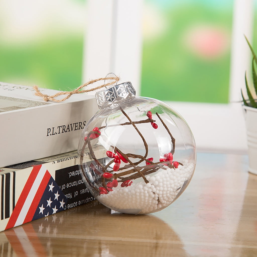 Herrnalise Christmas Bulb Ornament Balls Clear Plastic Glass Ball Craft ...