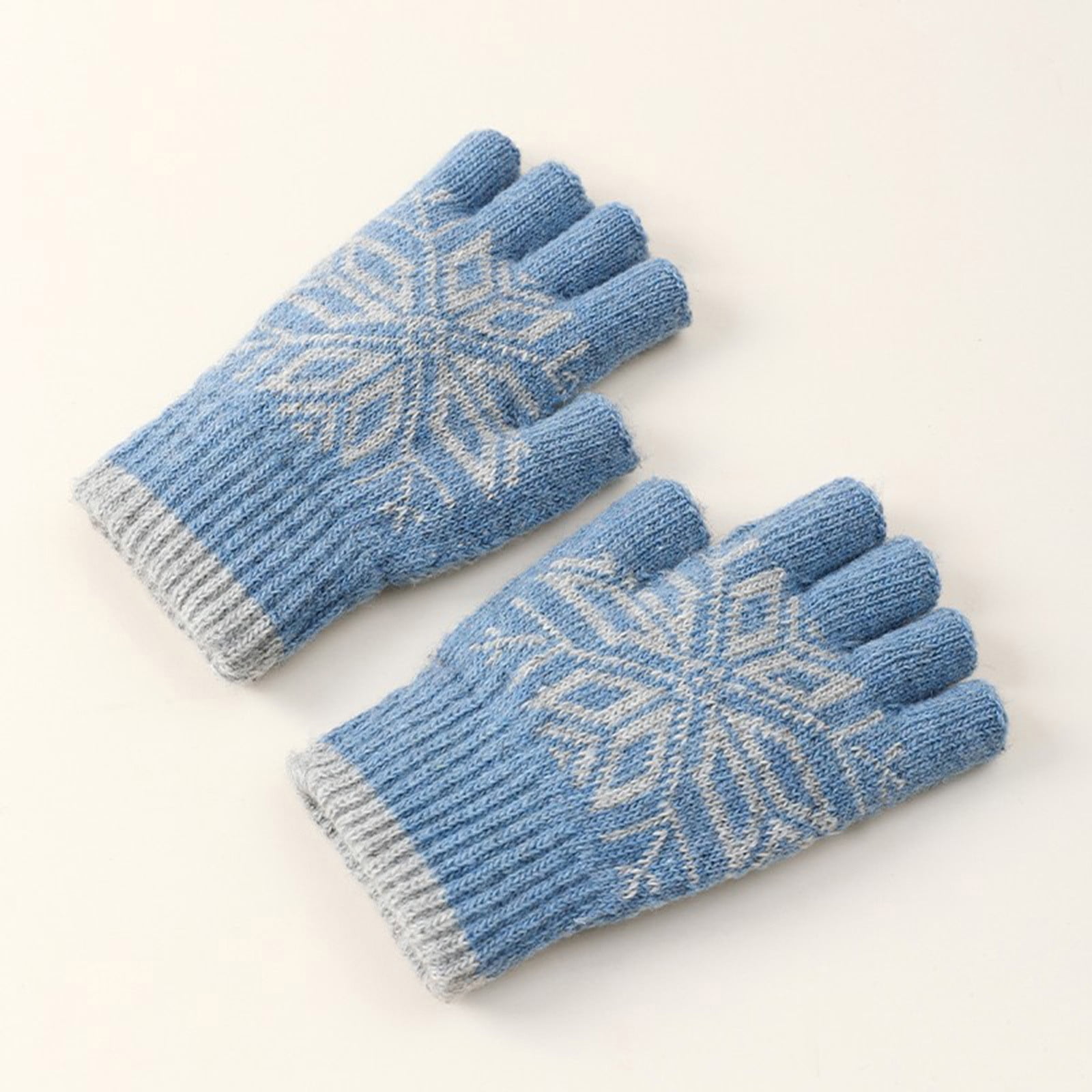 Herrnalise Christmas Gifts Half Finger Gloves For Men Winter Snowflake ...