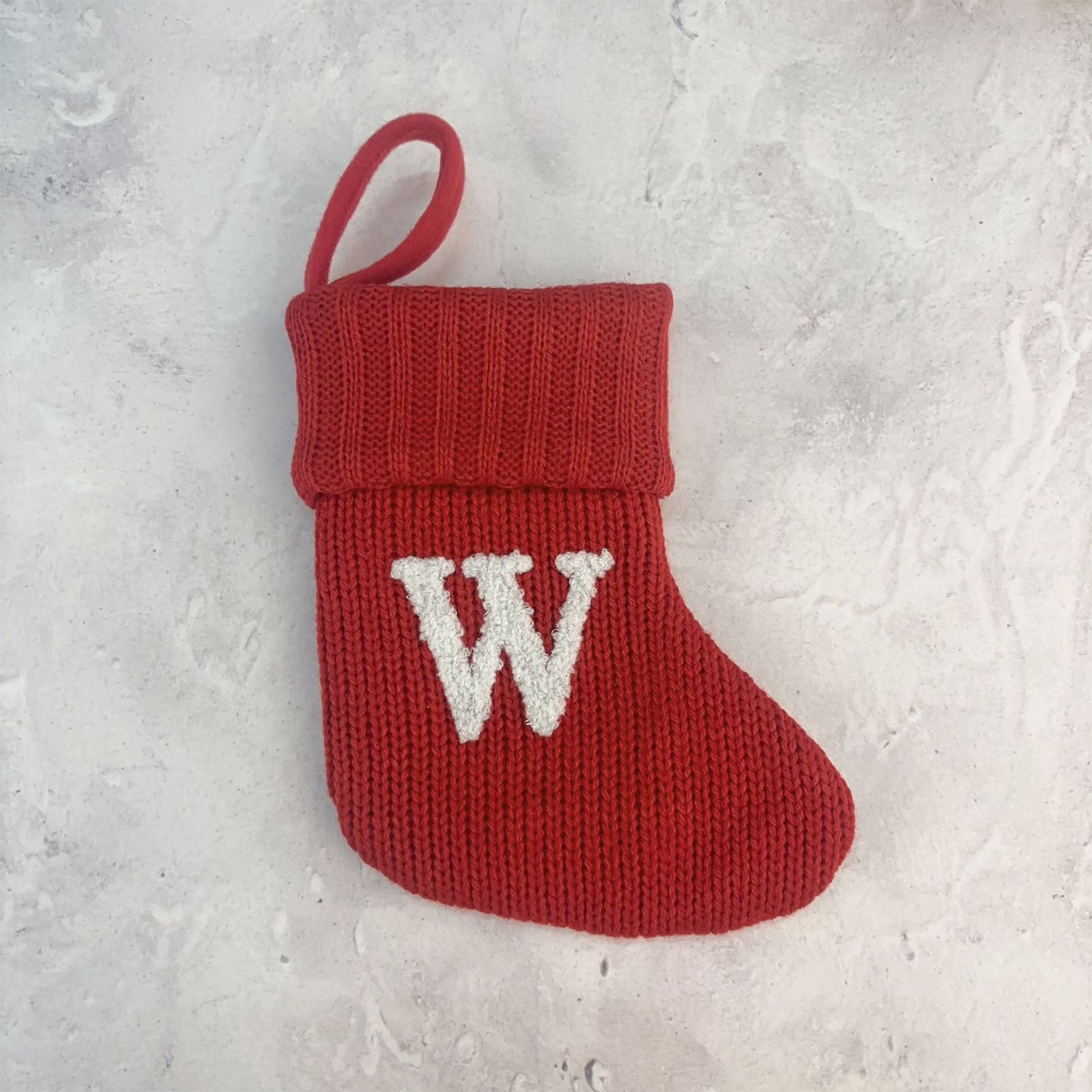 Herrnalise Christmas Mini Monogram Stocking,7" Red Christmas Initial ...