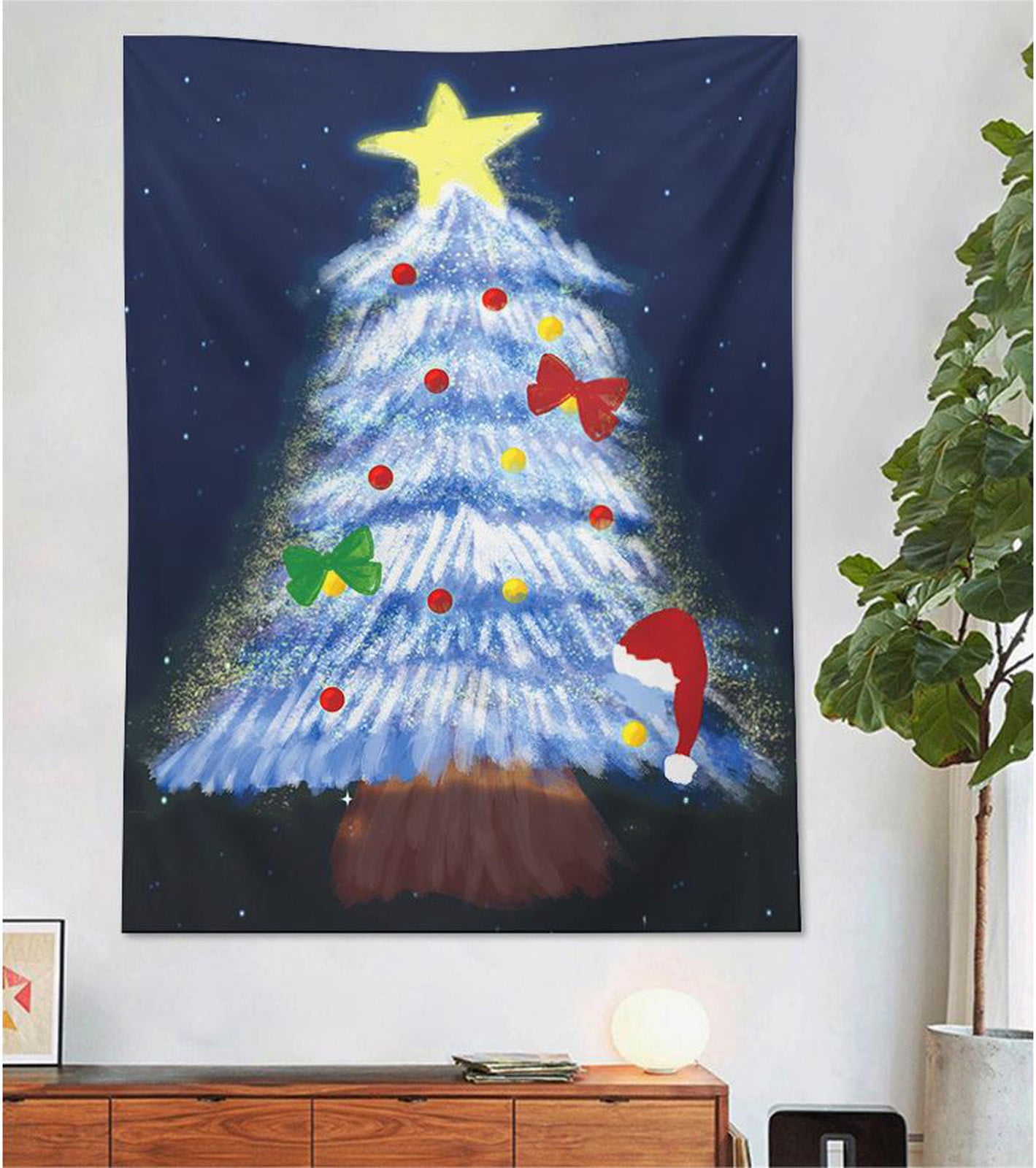 Herrnalise Christmas Tree Tapestry,Flannel Tapestry Wall Hanging ...