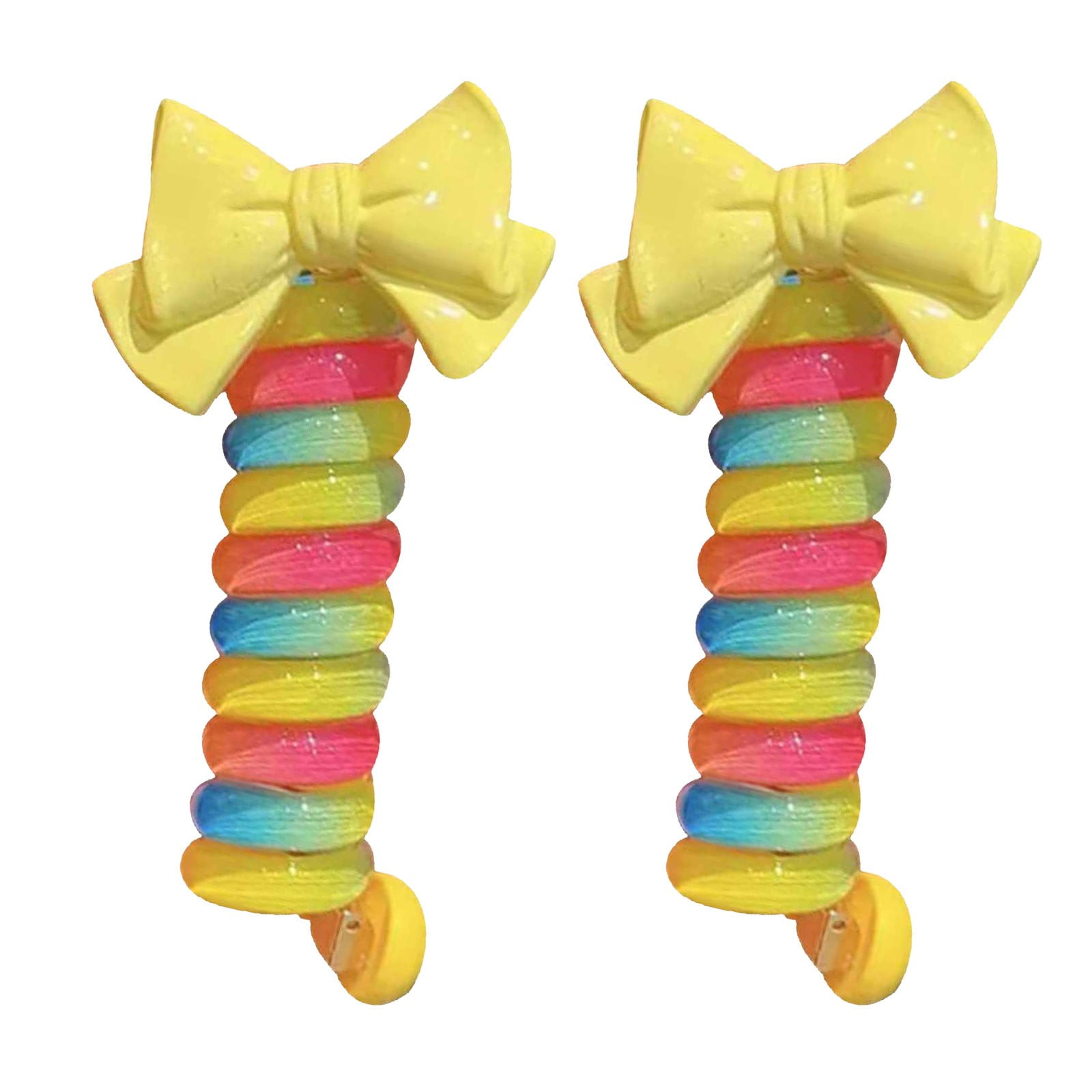 Holloyiver Colorful Telephone Wire Hair Bands For Kids, Spiral Hair ...