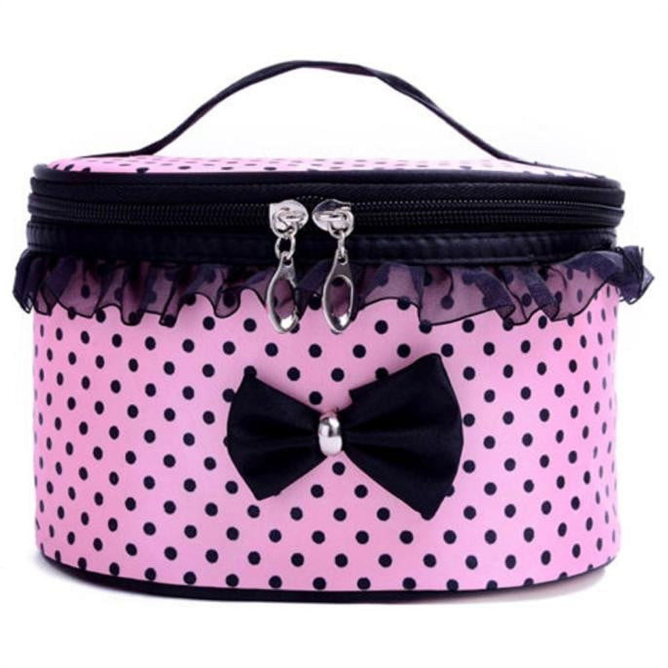 Herrnalise Cosmetic Bag for Women Barrel Shaped Travel Makeup Bags ...