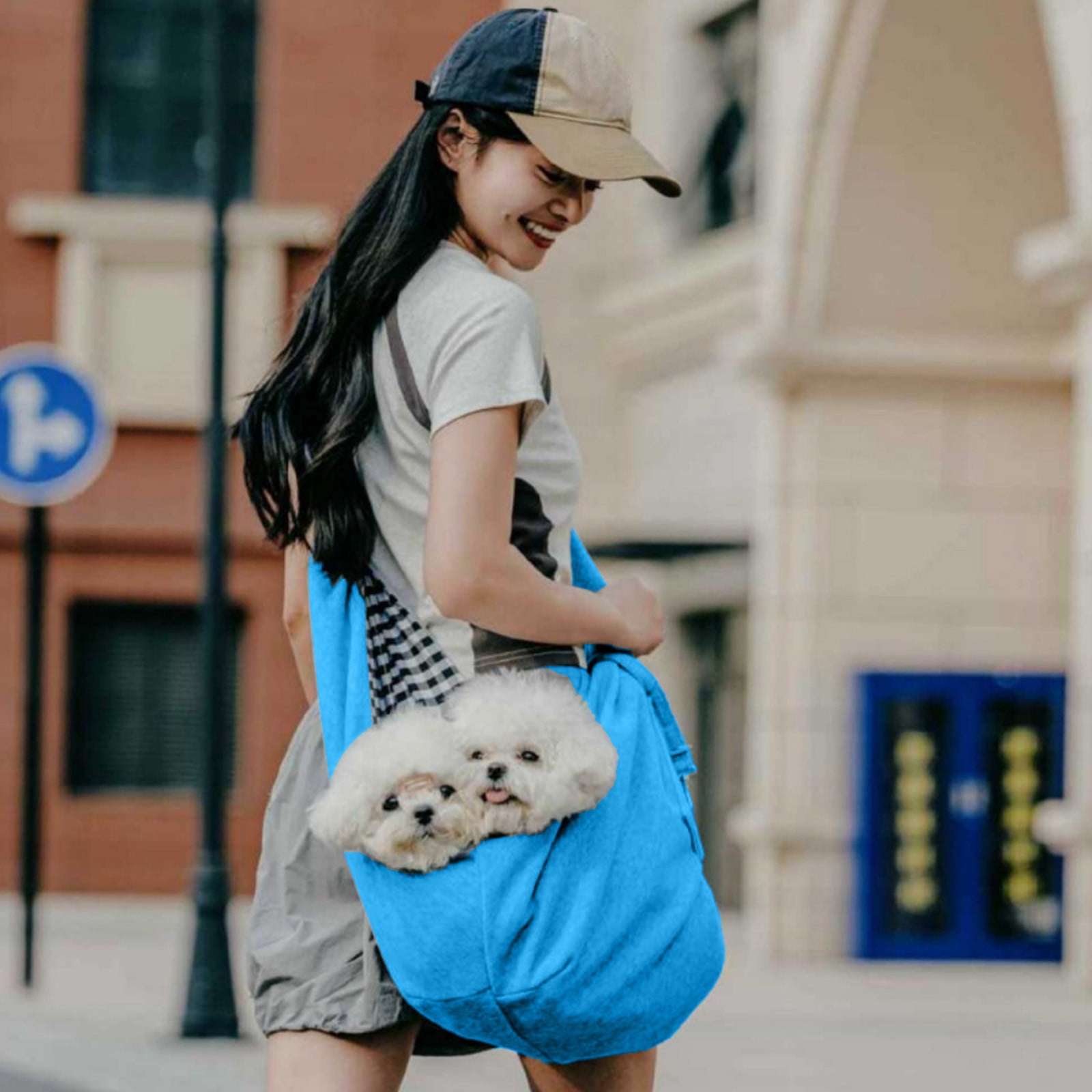 Herrnalise Dog Carrier Sling -Puppy Sling Carrier with Storage Pocket ...