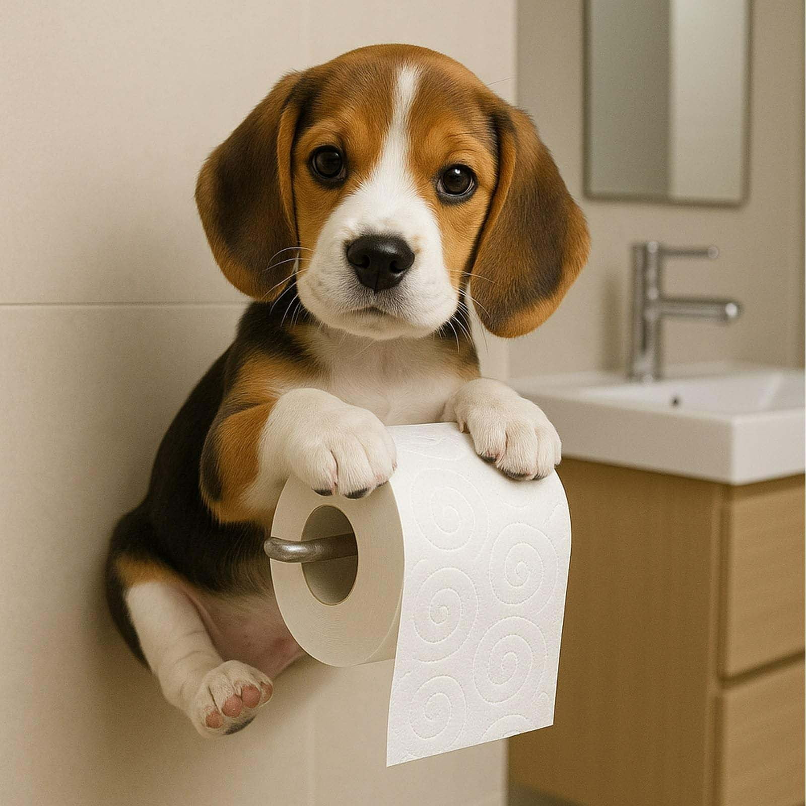 Herrnalise Dog Toilet Paper Holder, Funny Toilet Paper Roll Holder, 3D ...