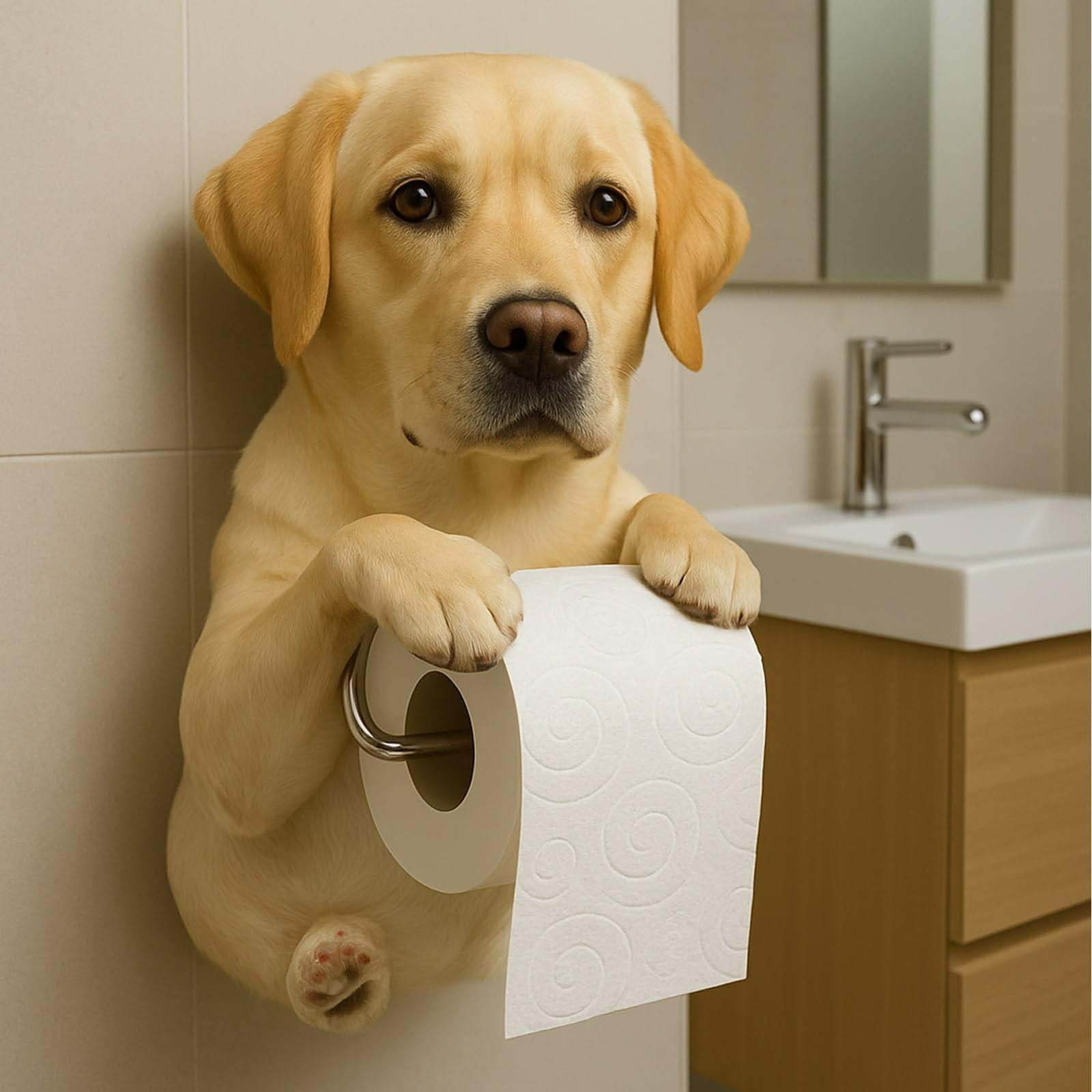 Herrnalise Dog Toilet Paper Holder, Funny Toilet Paper Roll Holder, 3D ...