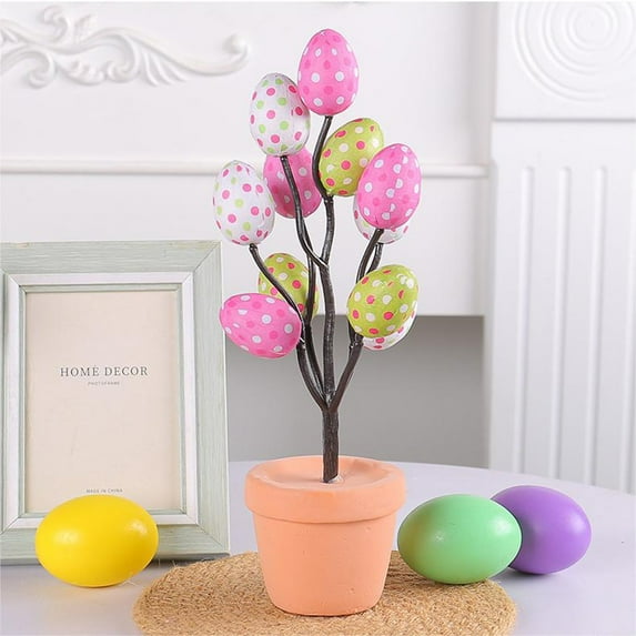 Herrnalise Easter Egg Tree Pot,Tree Potting with Colorful Mini Easter ...