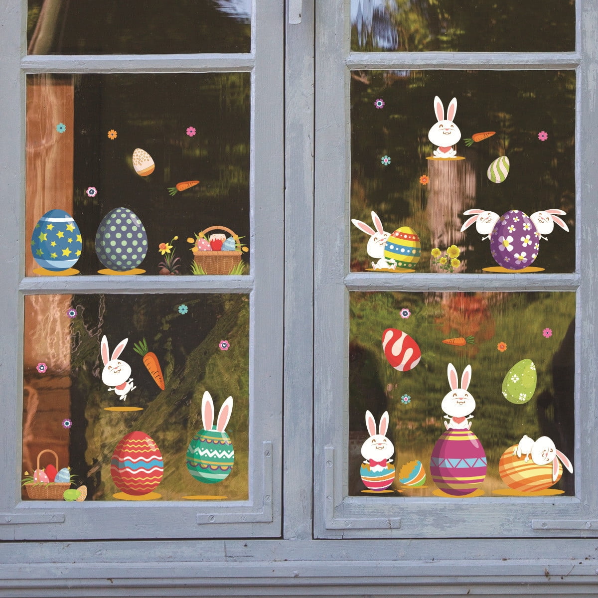 Herrnalise Easter Window Clings Happy Easter Bunny Rabbit Egg Window ...
