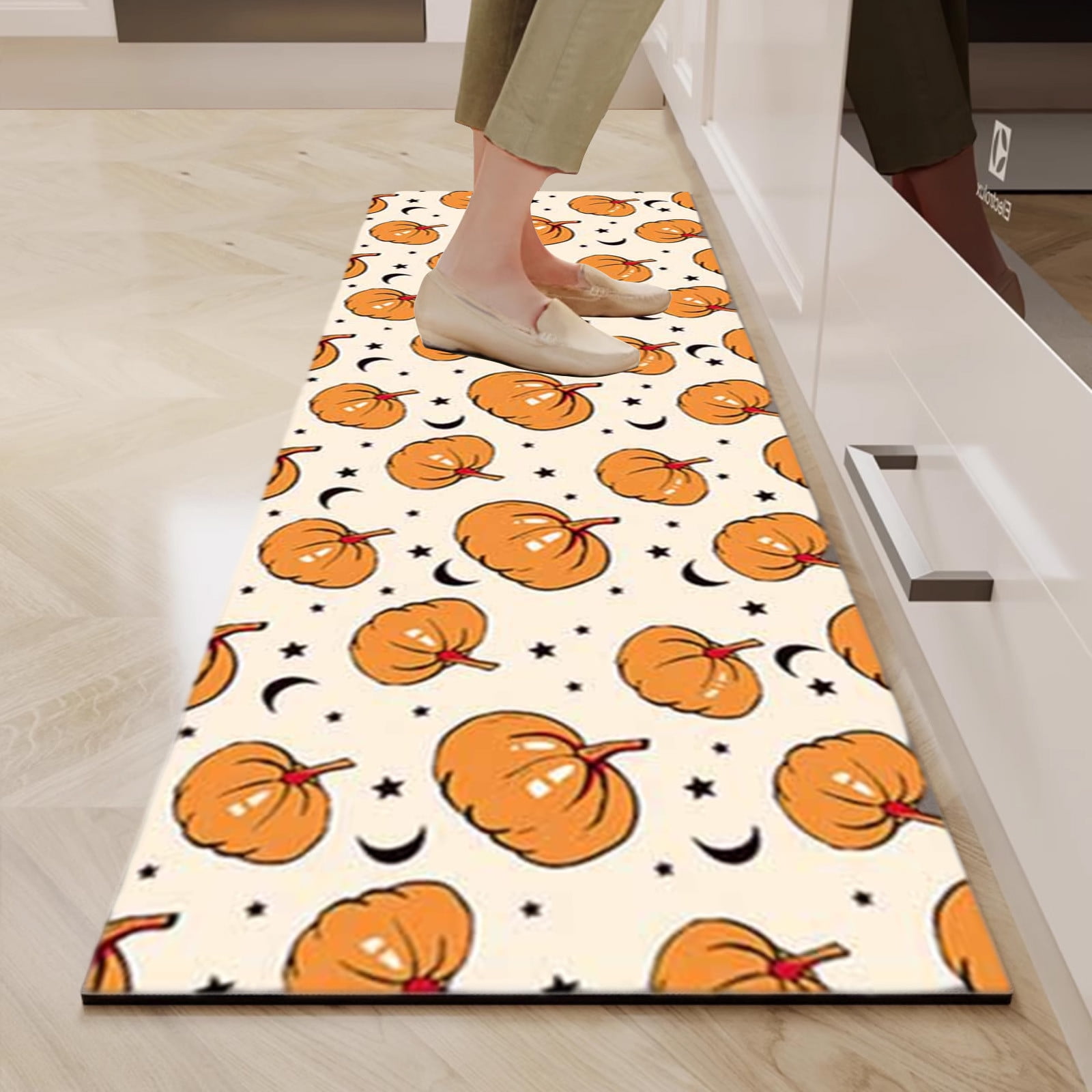 Herrnalise Fall Kitchen Mats for Floor Orange Kitchen Rug Hello Fall ...