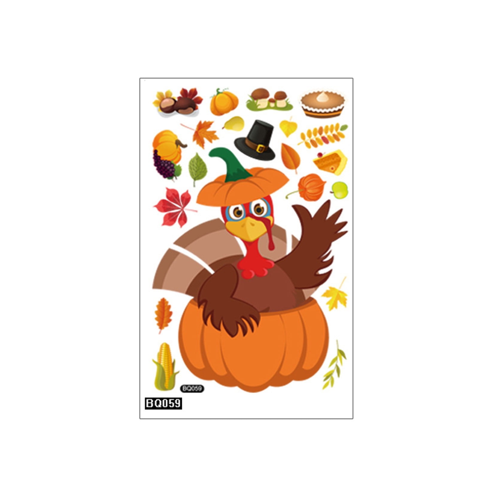 Herrnalise Fall Thanksgiving Window Clings Autumn Window Decals Maple ...