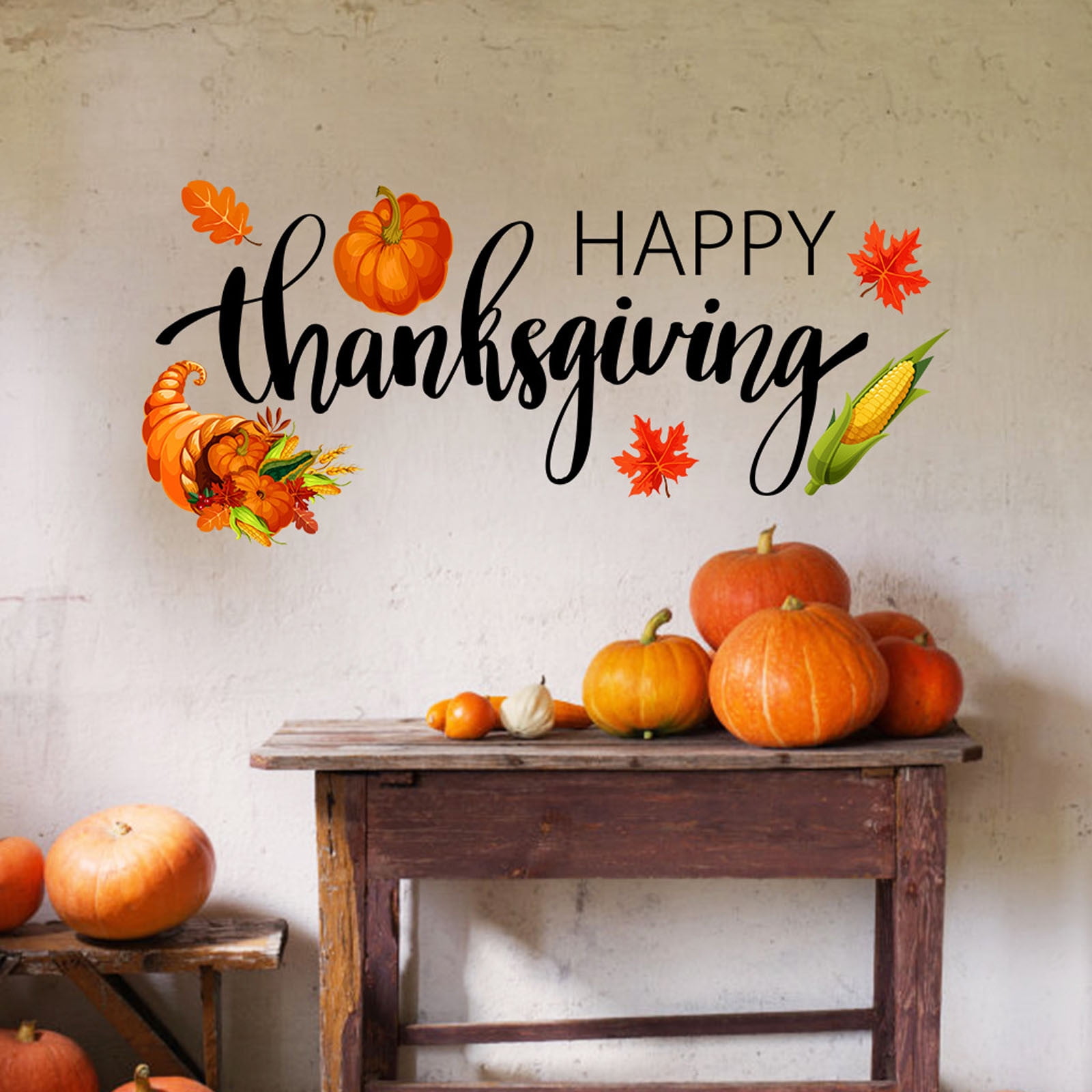 Herrnalise Fall Wall Decals Stickers,Autumn "HAPPY Thanksgiving ...